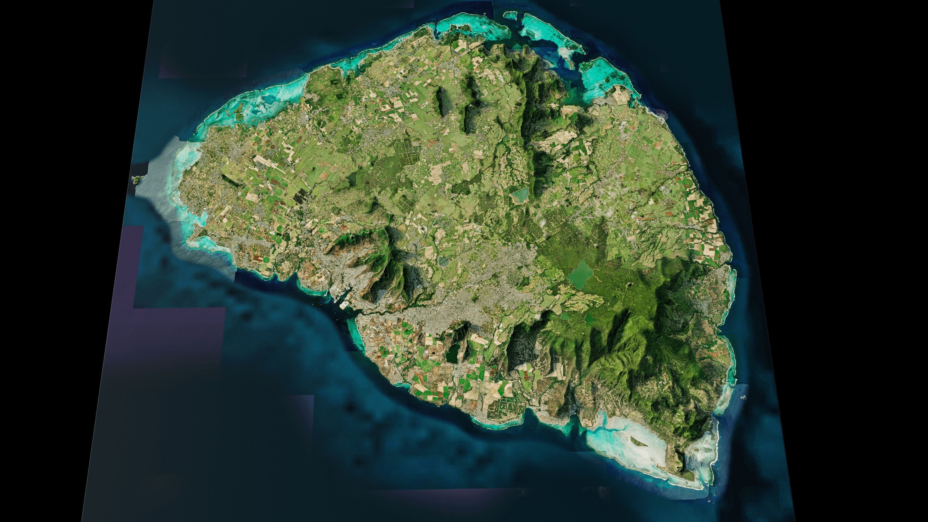 Mauritius island full 3d model terrain 3D model | CGTrader