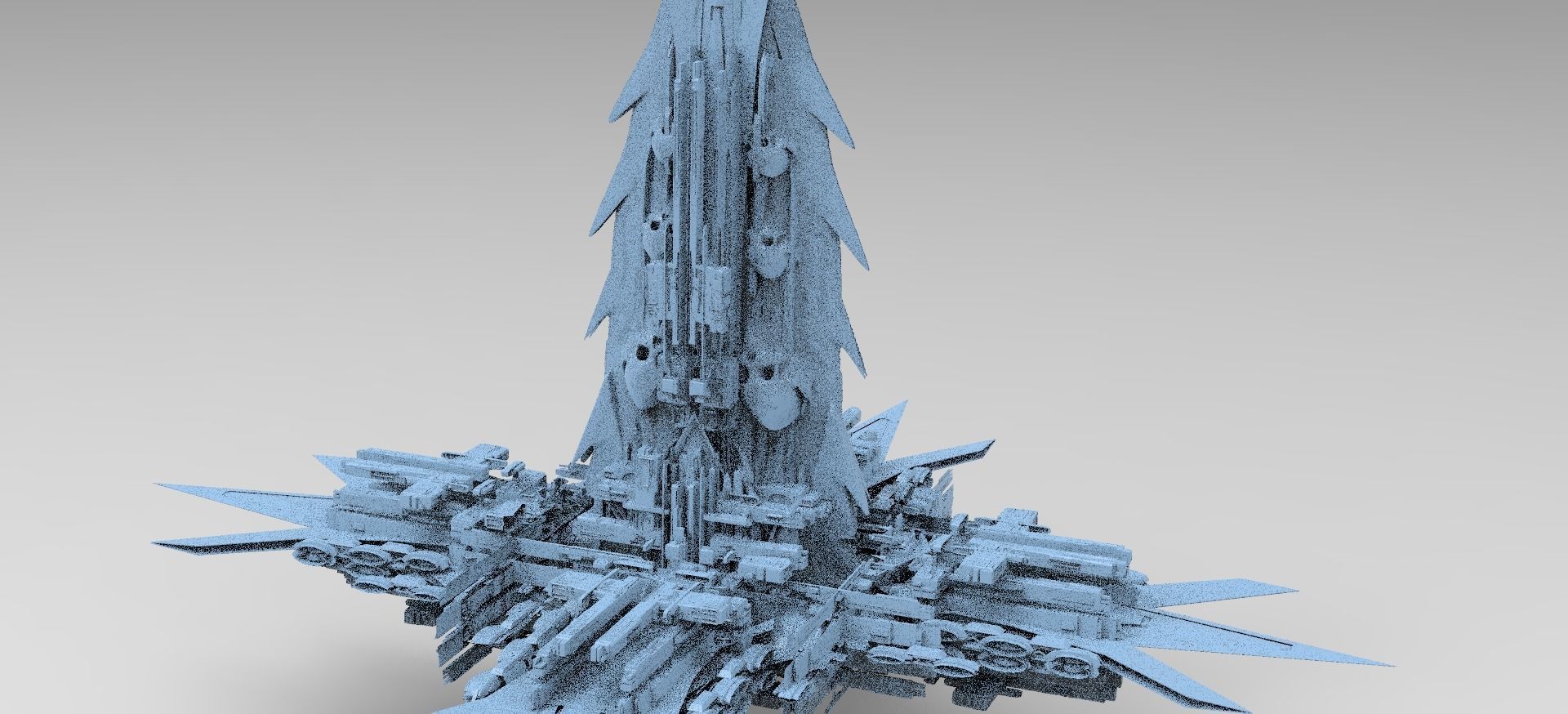 Machine City Scull Towers 1 3D model | CGTrader