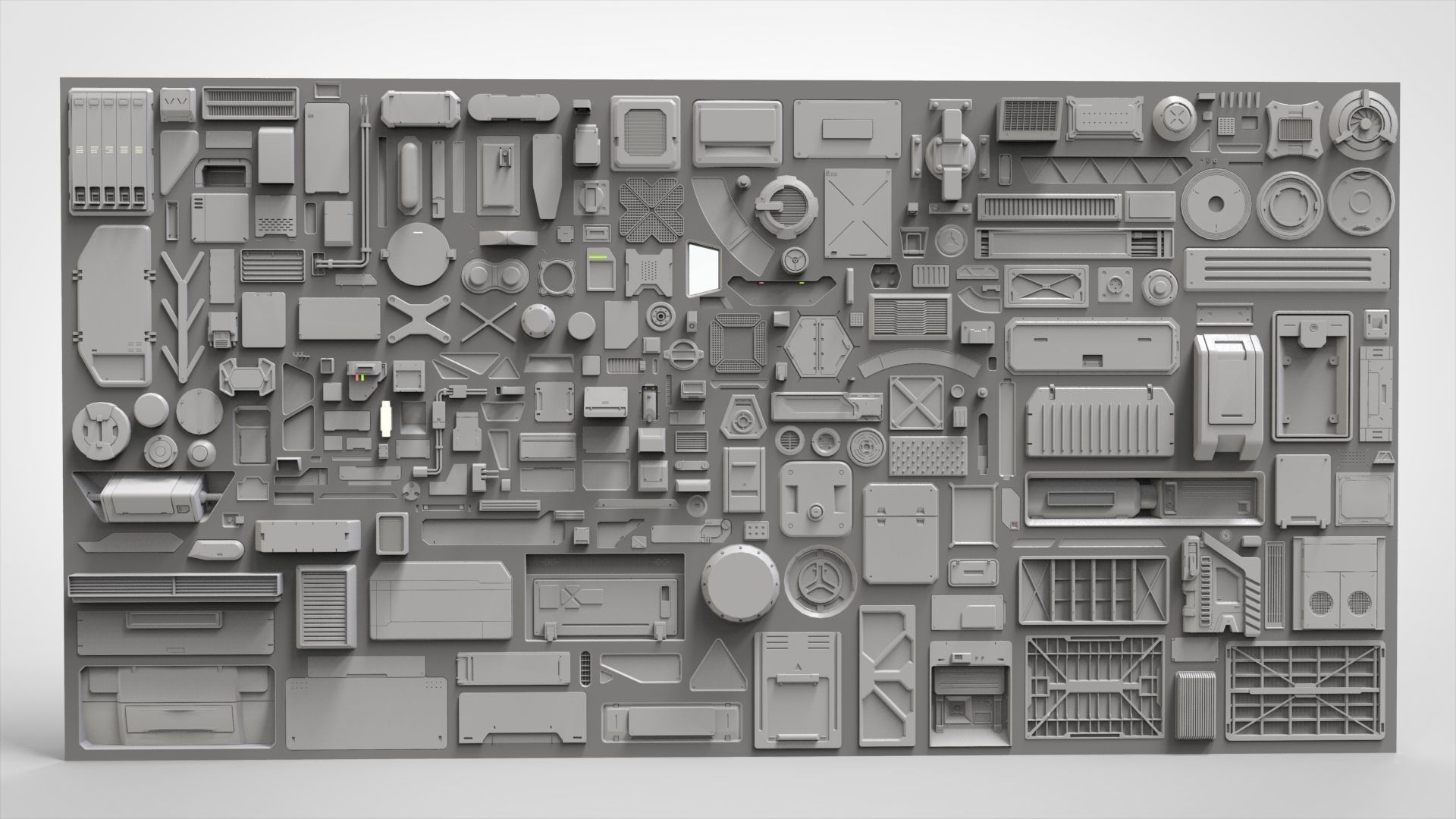 Sci fi trim sheets 2 3D model | CGTrader