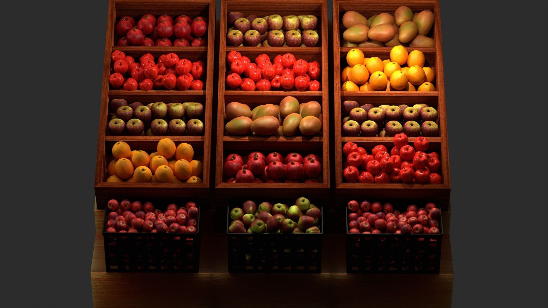 3D model Realistic Fruit Market VR / AR / low-poly | CGTrader