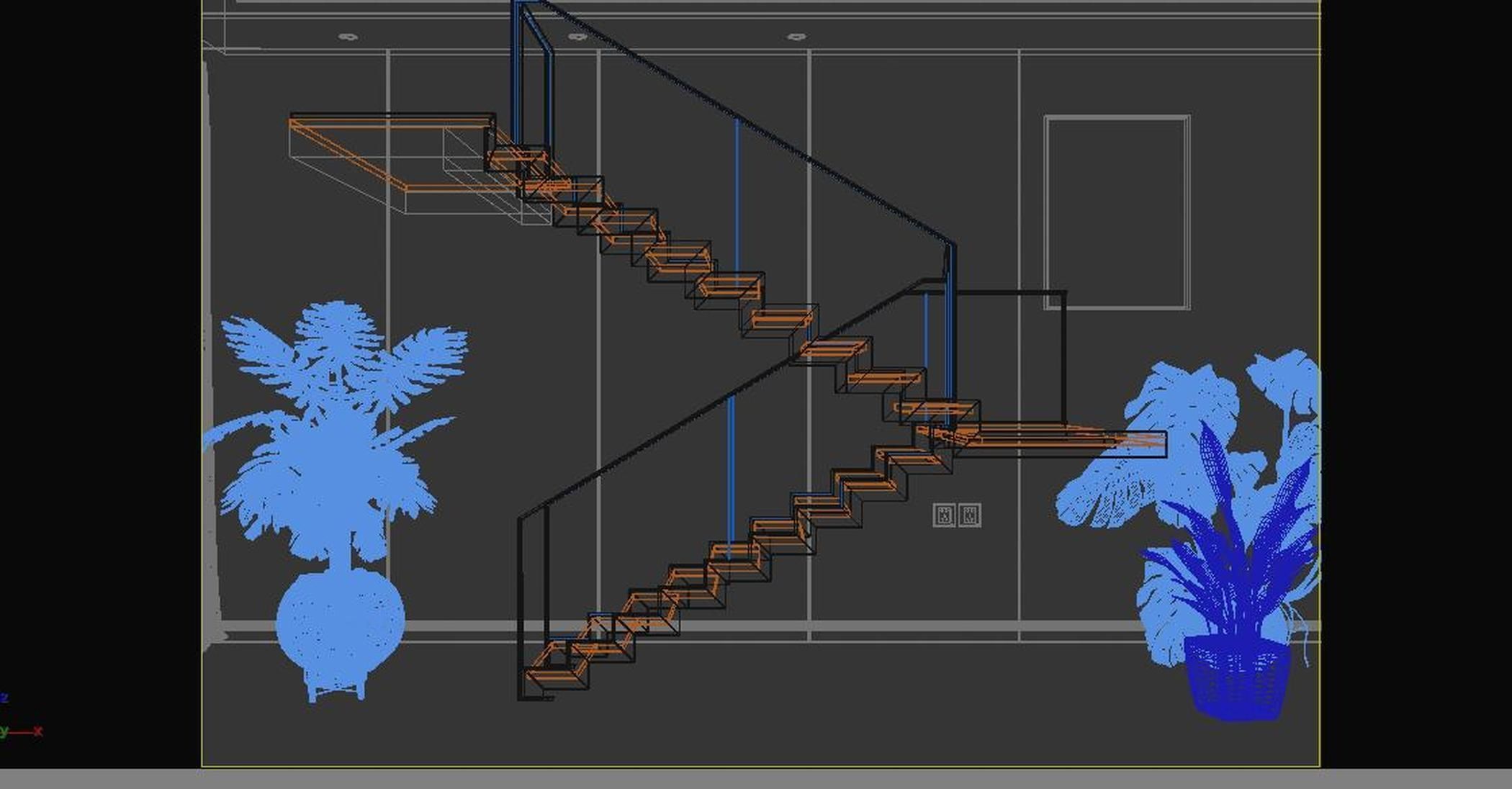 monomer decoration Staircase Modern member 3D model | CGTrader