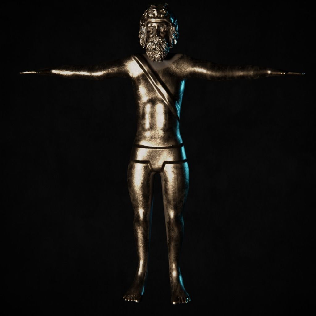 3D model Game-ready Zeus Bronze Statue VR / AR / low-poly | CGTrader