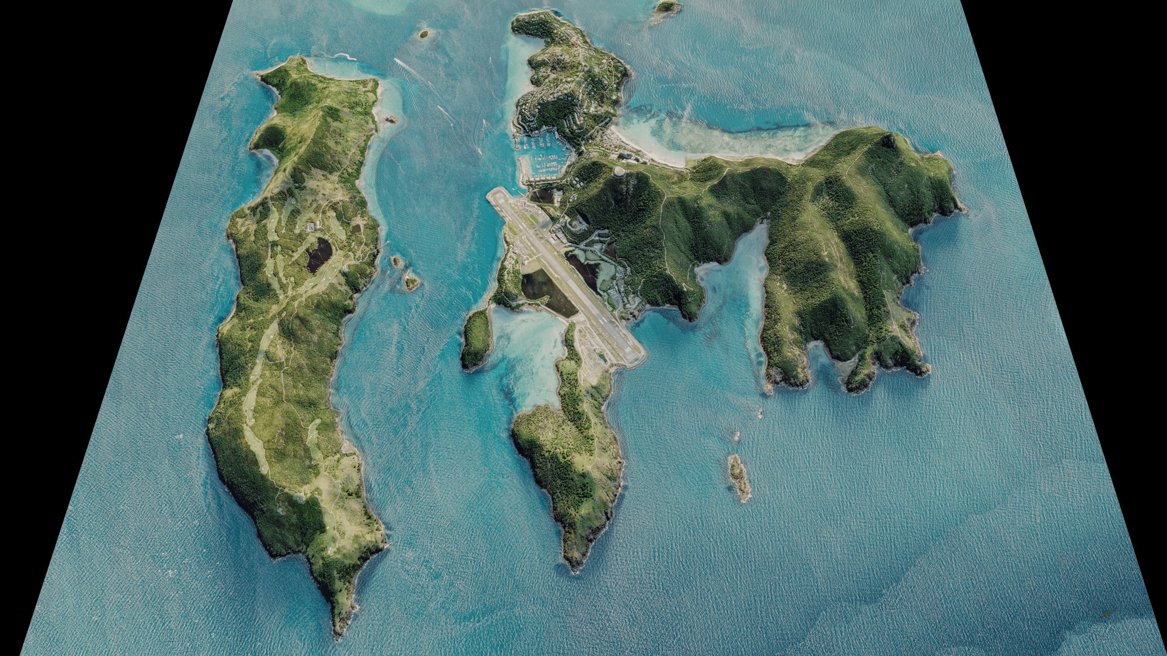 Hamilton Island and dent island full 3d model terrain 3D model | CGTrader