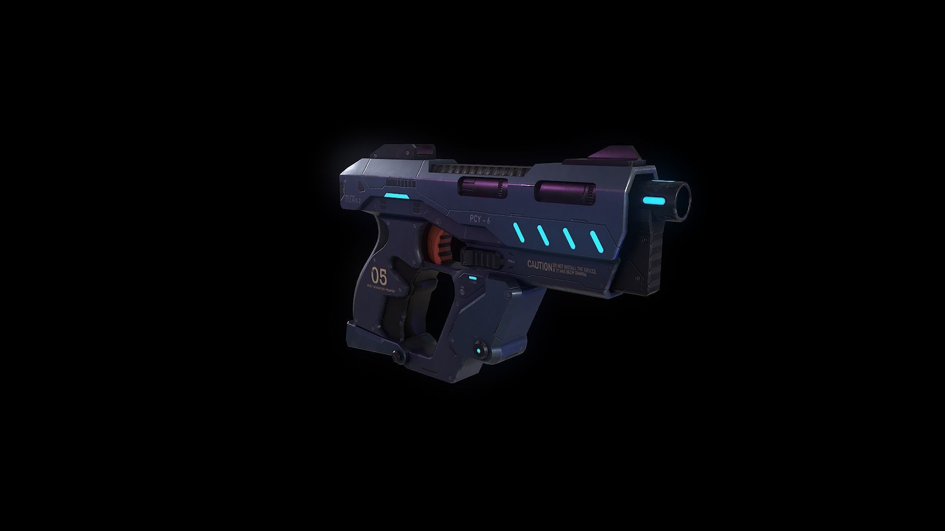 3D model Low Poly Sci-Fi Futuristic Pistol Handgun AR VR Ready VR / AR ...