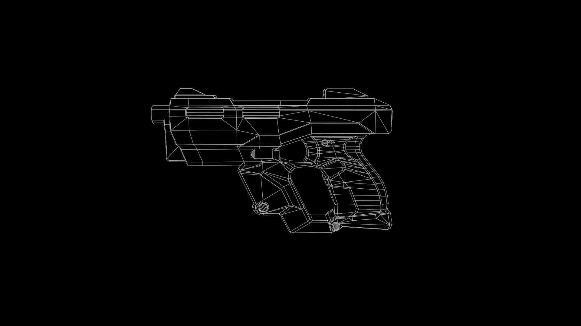 3D model Low Poly Sci-Fi Futuristic Pistol Handgun AR VR Ready VR / AR ...
