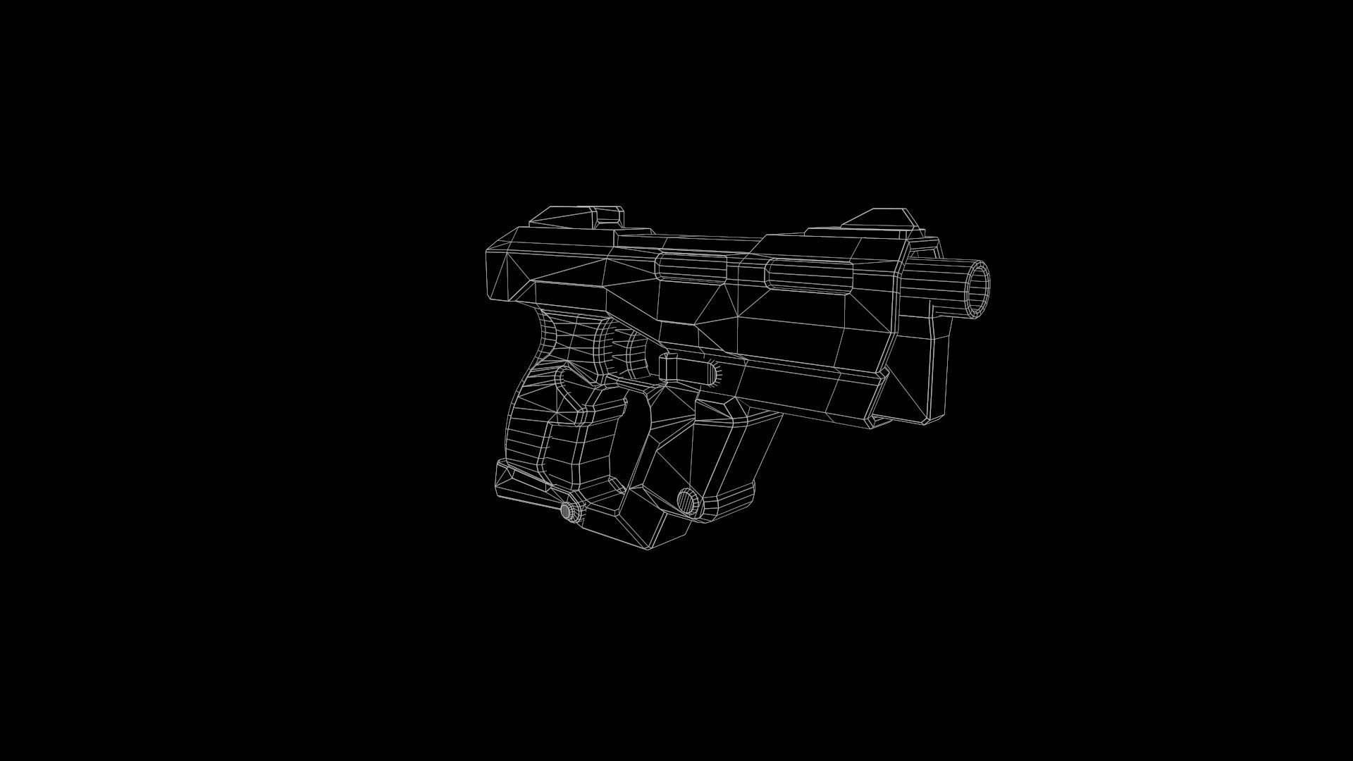 3D model Low Poly Sci-Fi Futuristic Pistol Handgun AR VR Ready VR / AR ...