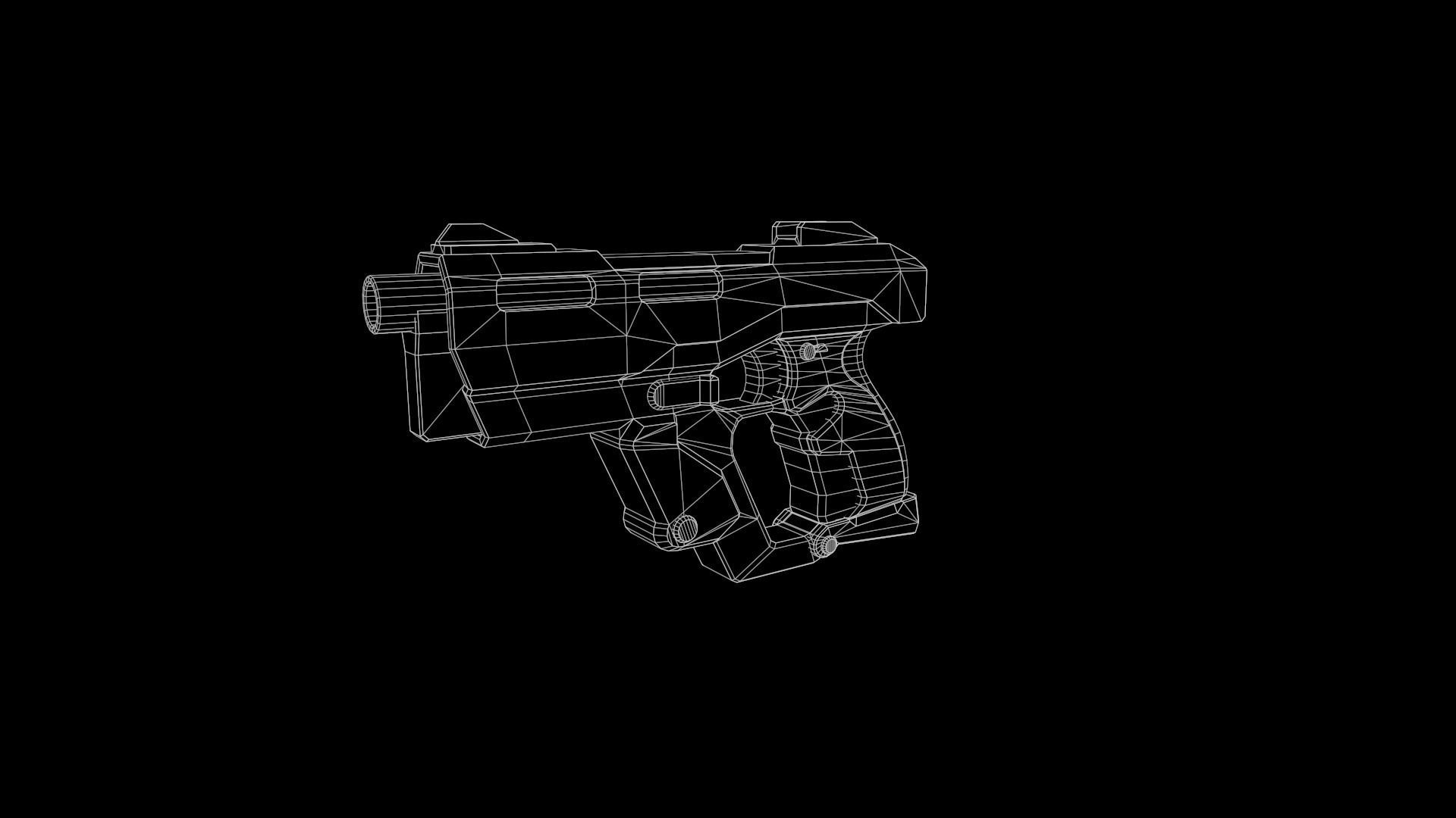 3D model Low Poly Sci-Fi Futuristic Pistol Handgun AR VR Ready VR / AR ...
