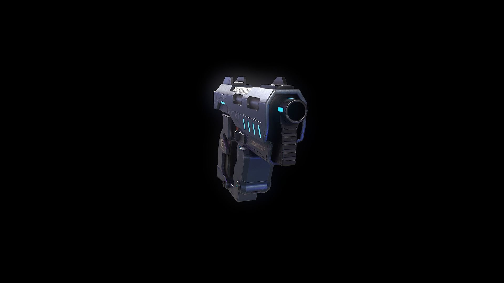 3D model Low Poly Sci-Fi Futuristic Pistol Handgun AR VR Ready VR / AR ...