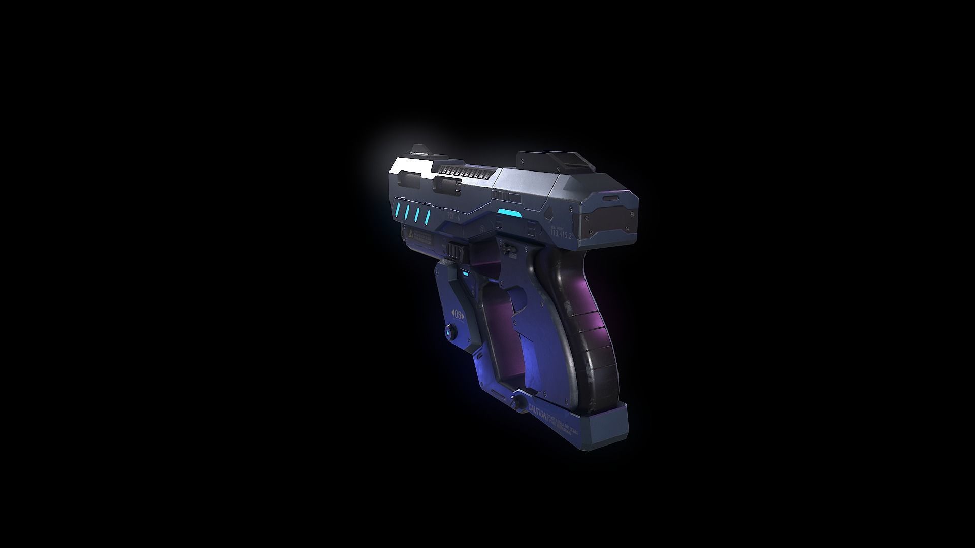 3D model Low Poly Sci-Fi Futuristic Pistol Handgun AR VR Ready VR / AR ...