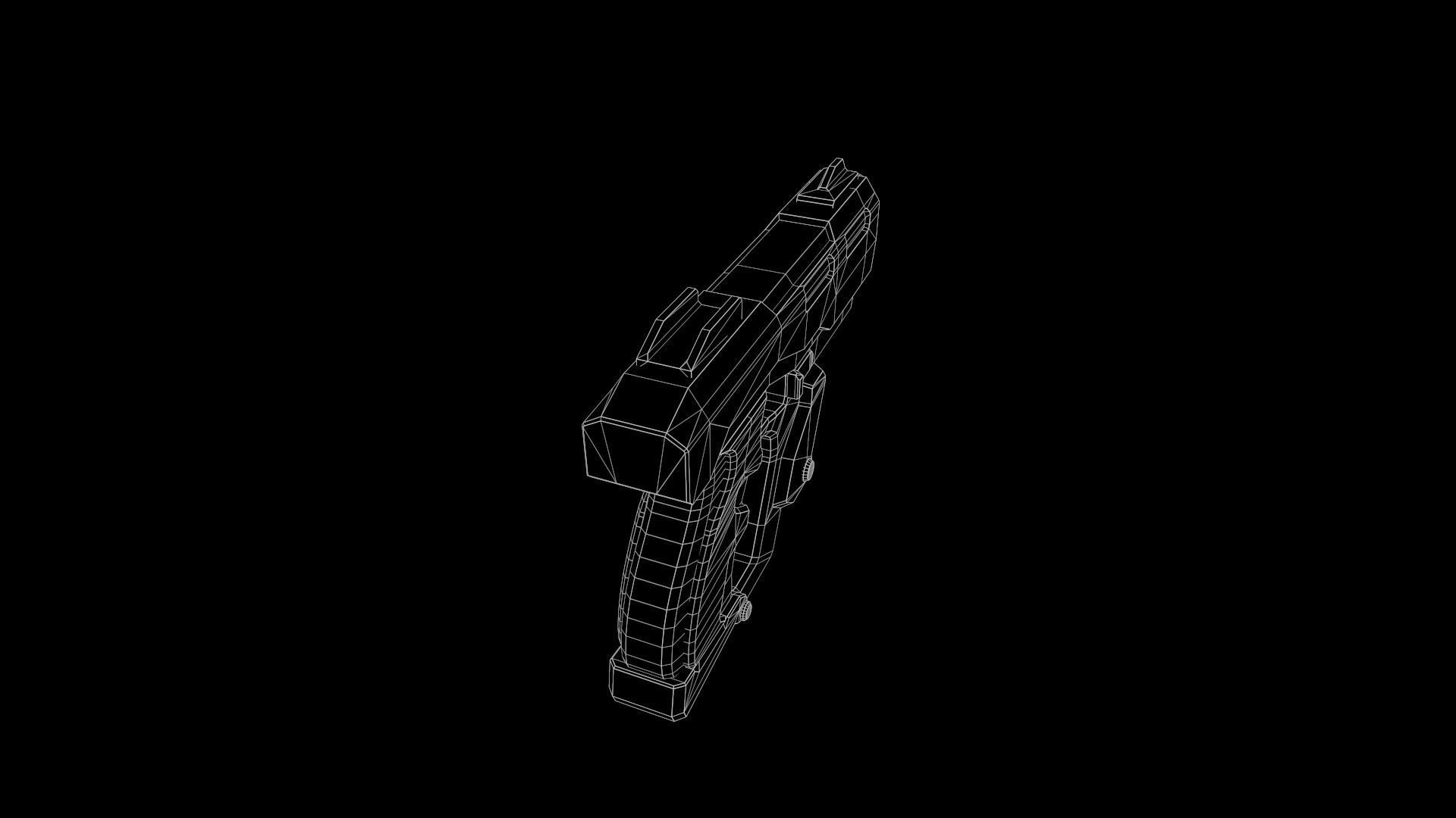3D model Low Poly Sci-Fi Futuristic Pistol Handgun AR VR Ready VR / AR ...