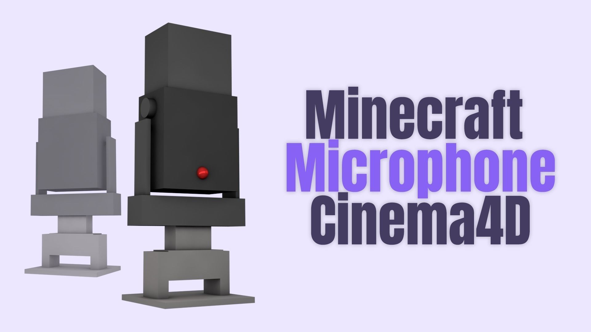 Minecraft microphone - Cinema 4d 3D model 3D printable | CGTrader