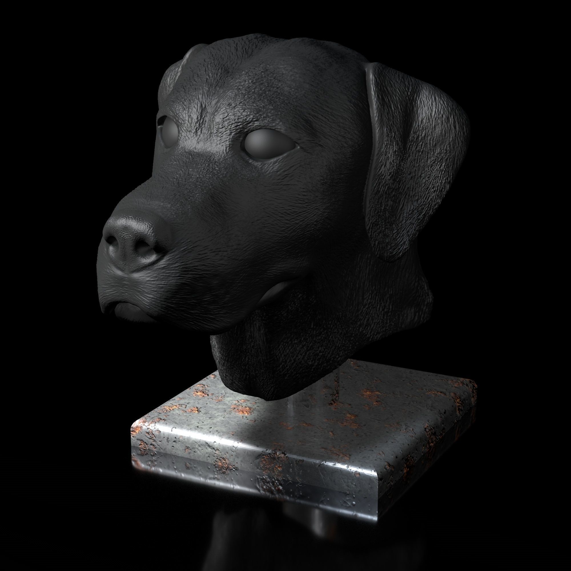 Labrador Male Head Portrait STL-3D Printing Model High Polygon 3D model ...
