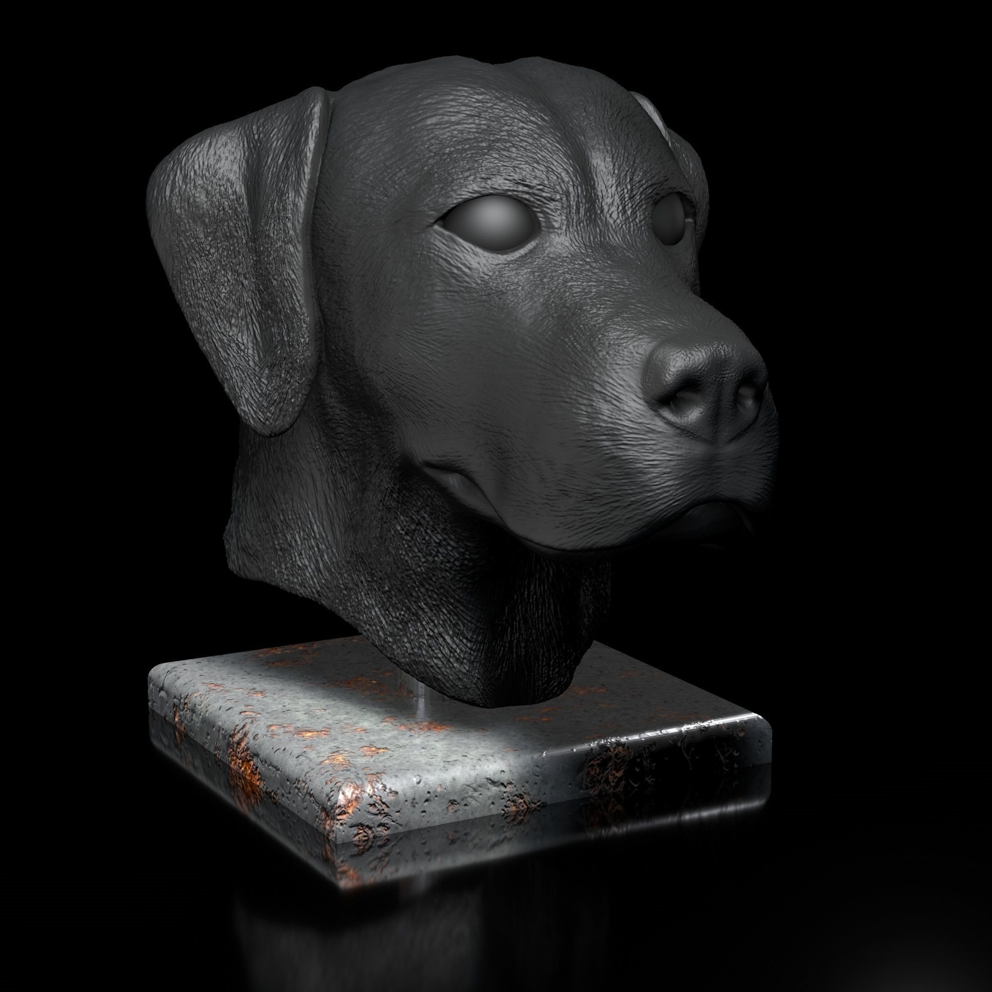 Labrador Male Head Portrait STL-3D Printing Model High Polygon 3D model ...