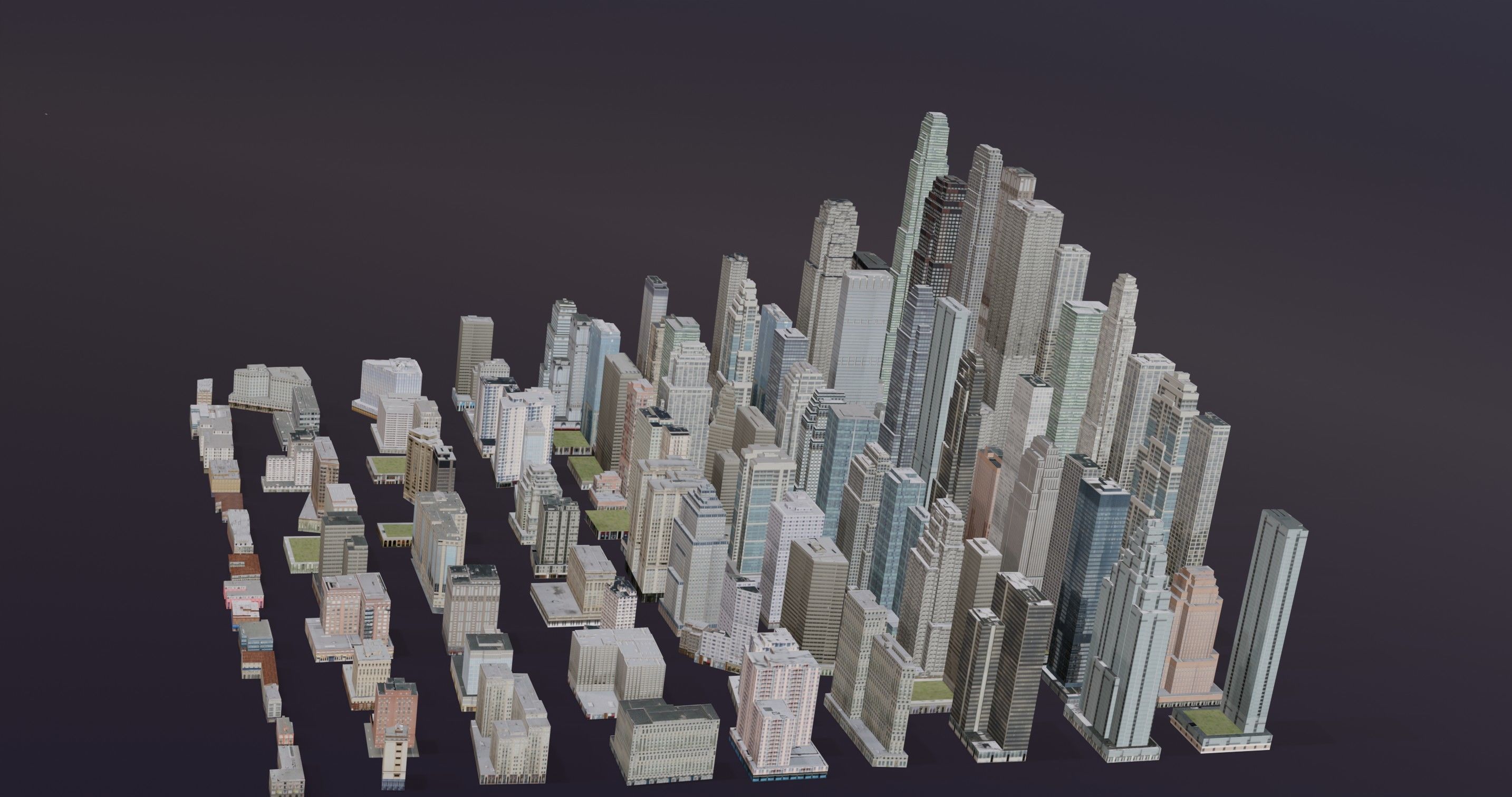3D model Complete City Buildings Pack Collection VR / AR / low-poly ...