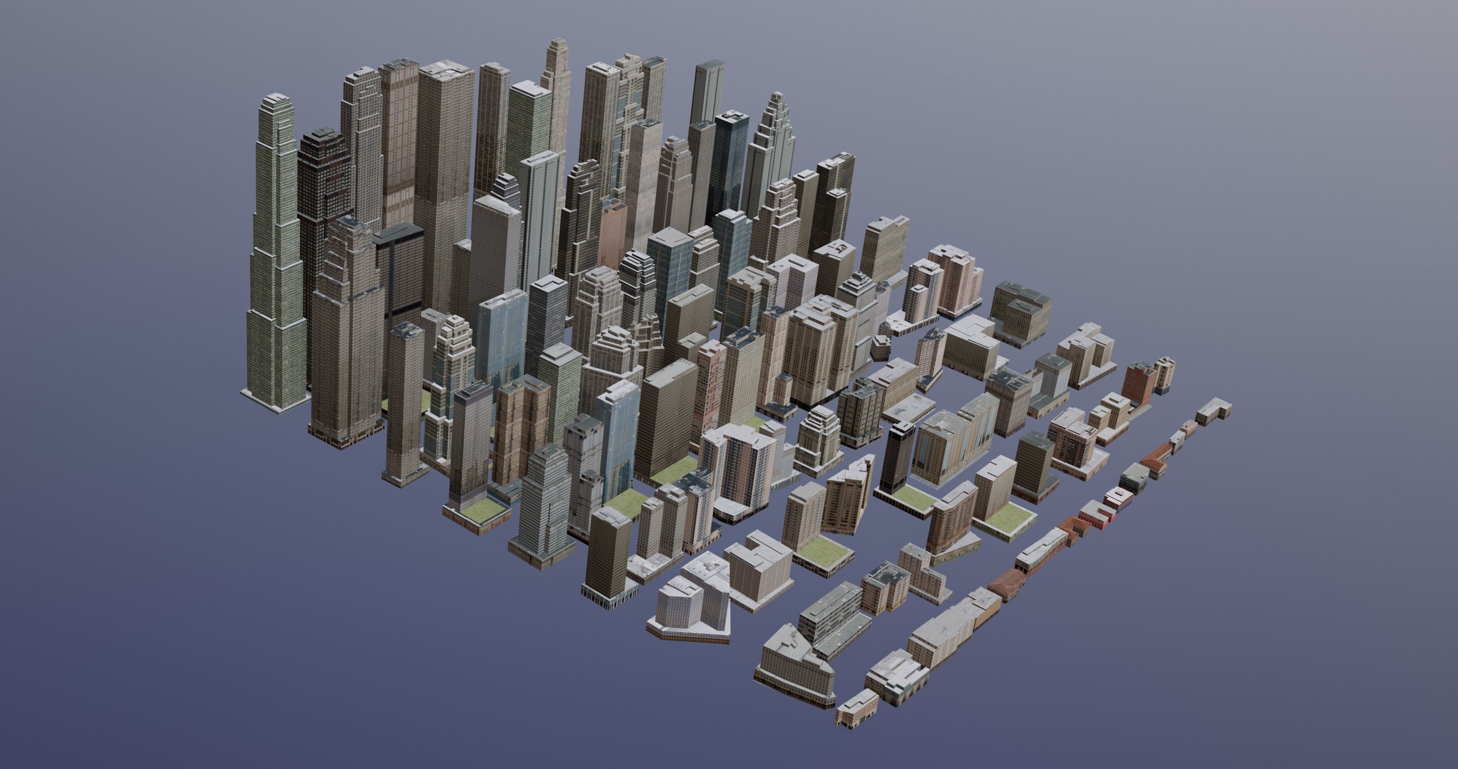 3D model Complete City Buildings Pack Collection VR / AR / low-poly ...