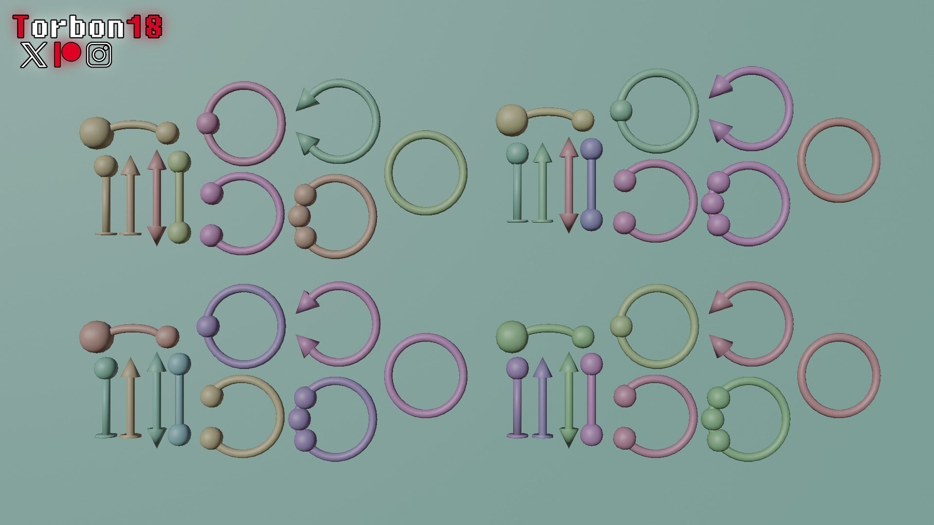 Piercings free VR / AR / low-poly 3D model | CGTrader