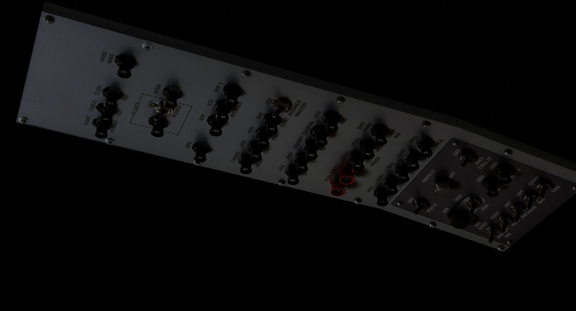 3D model Bell 407 - Helicopter Cockpit - Overhead Panel VR / AR / low ...