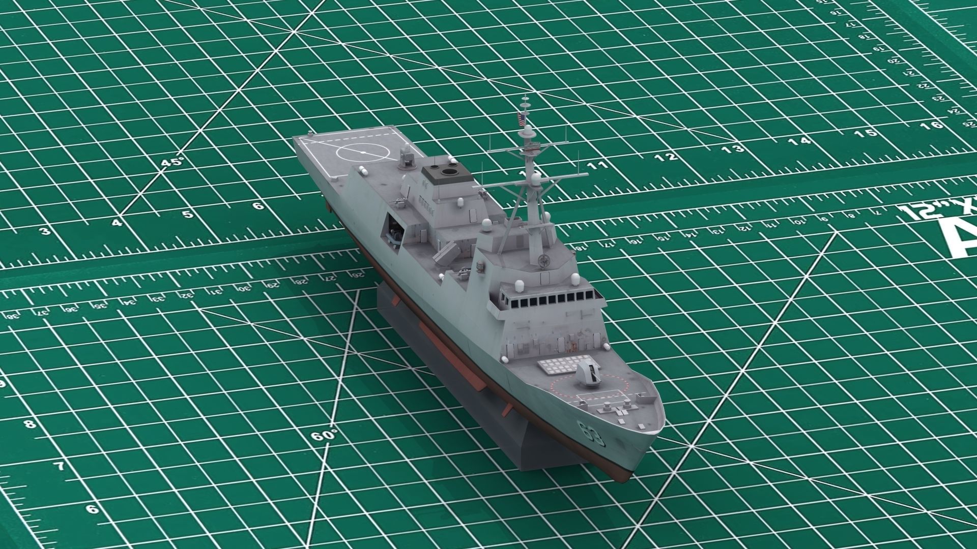 FFG62 Frigate Print Model 3D model 3D printable | CGTrader