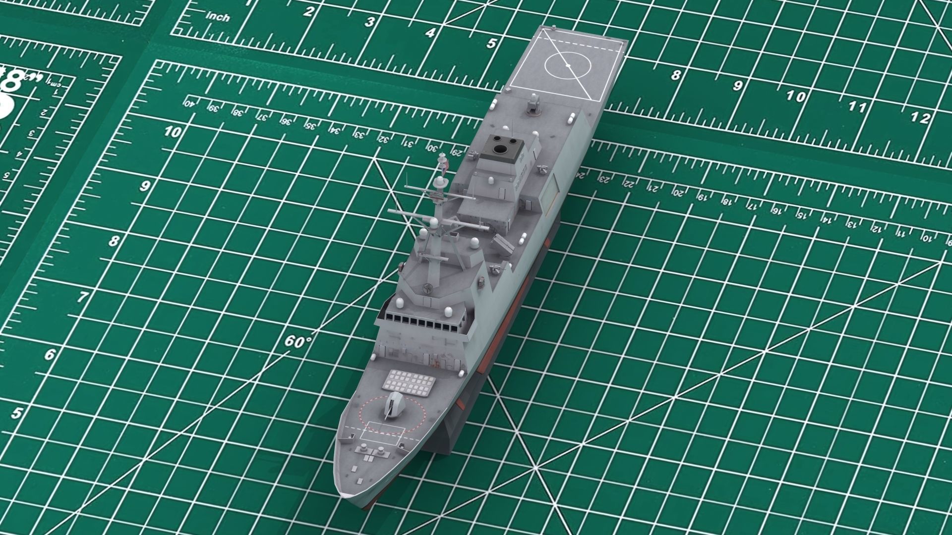FFG62 Frigate Print Model 3D model 3D printable | CGTrader