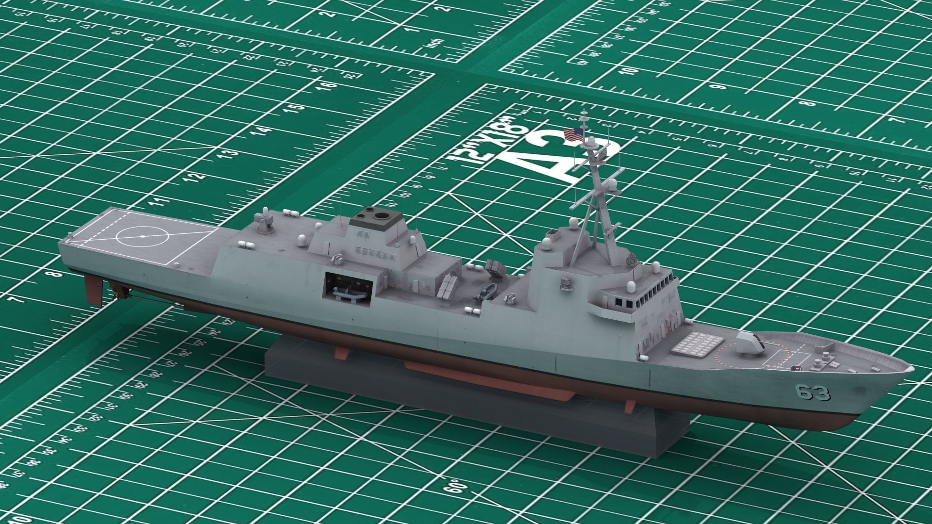 FFG62 Frigate Print Model 3D model 3D printable | CGTrader
