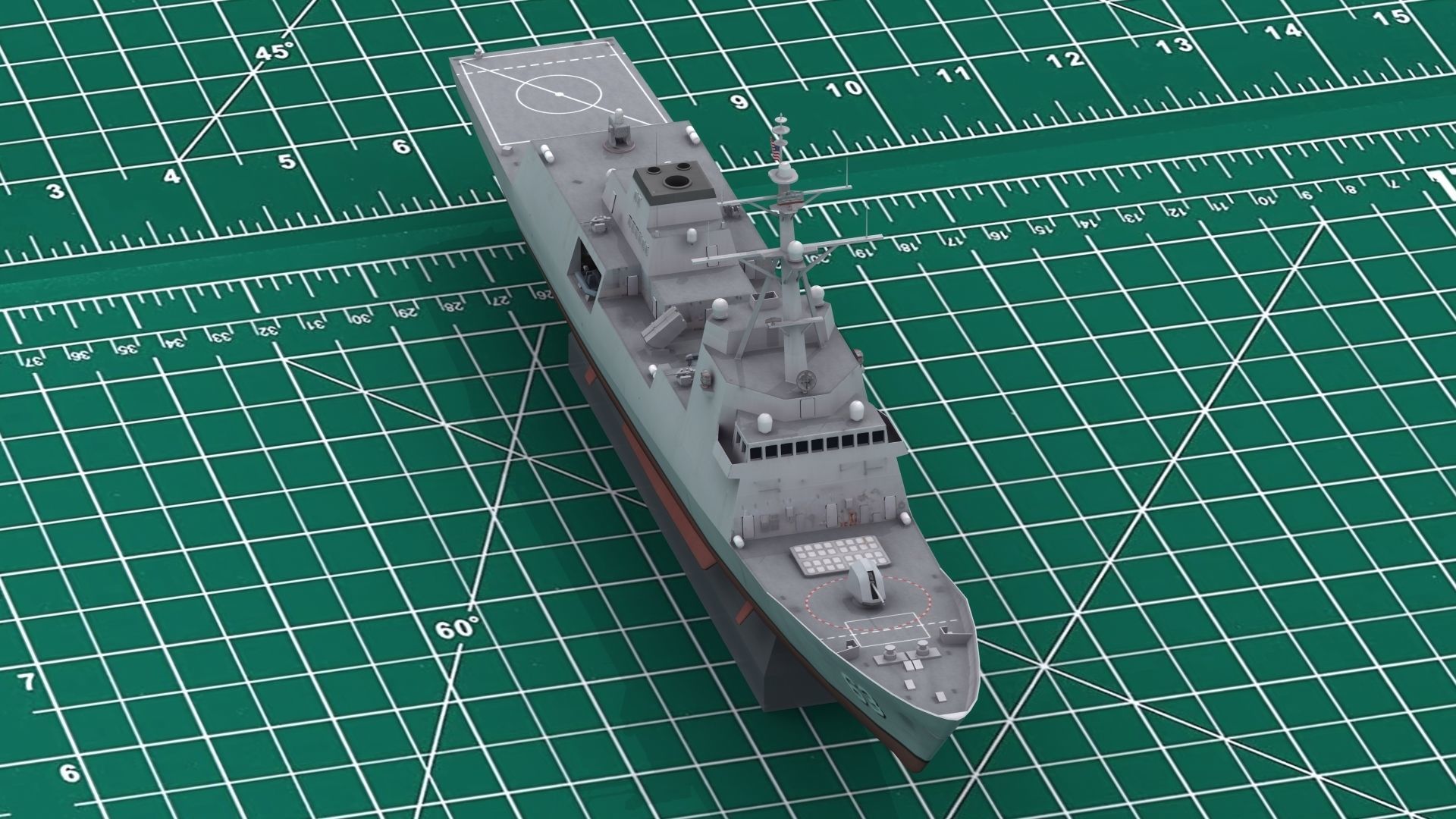 FFG62 Frigate Print Model 3D model 3D printable | CGTrader