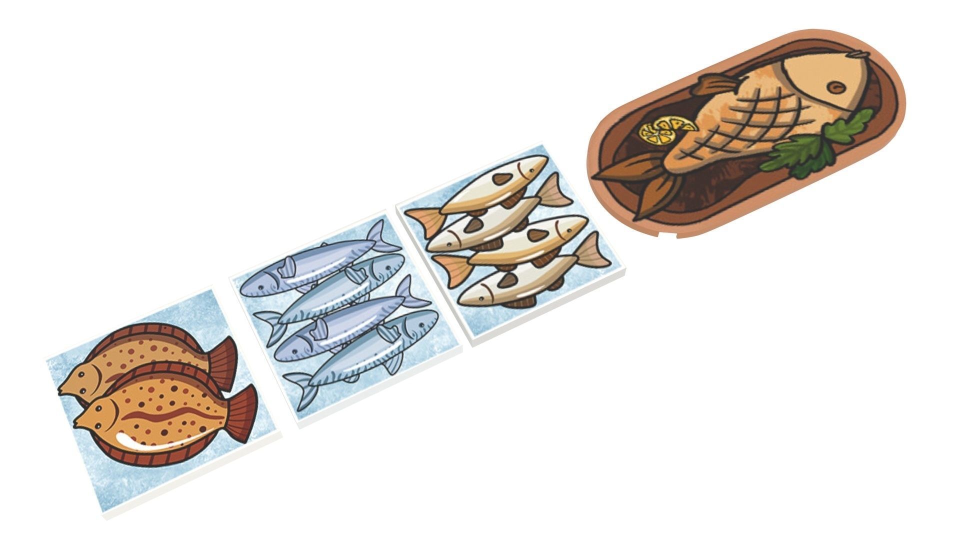 Fish Lego Tiles Set 3D model | CGTrader