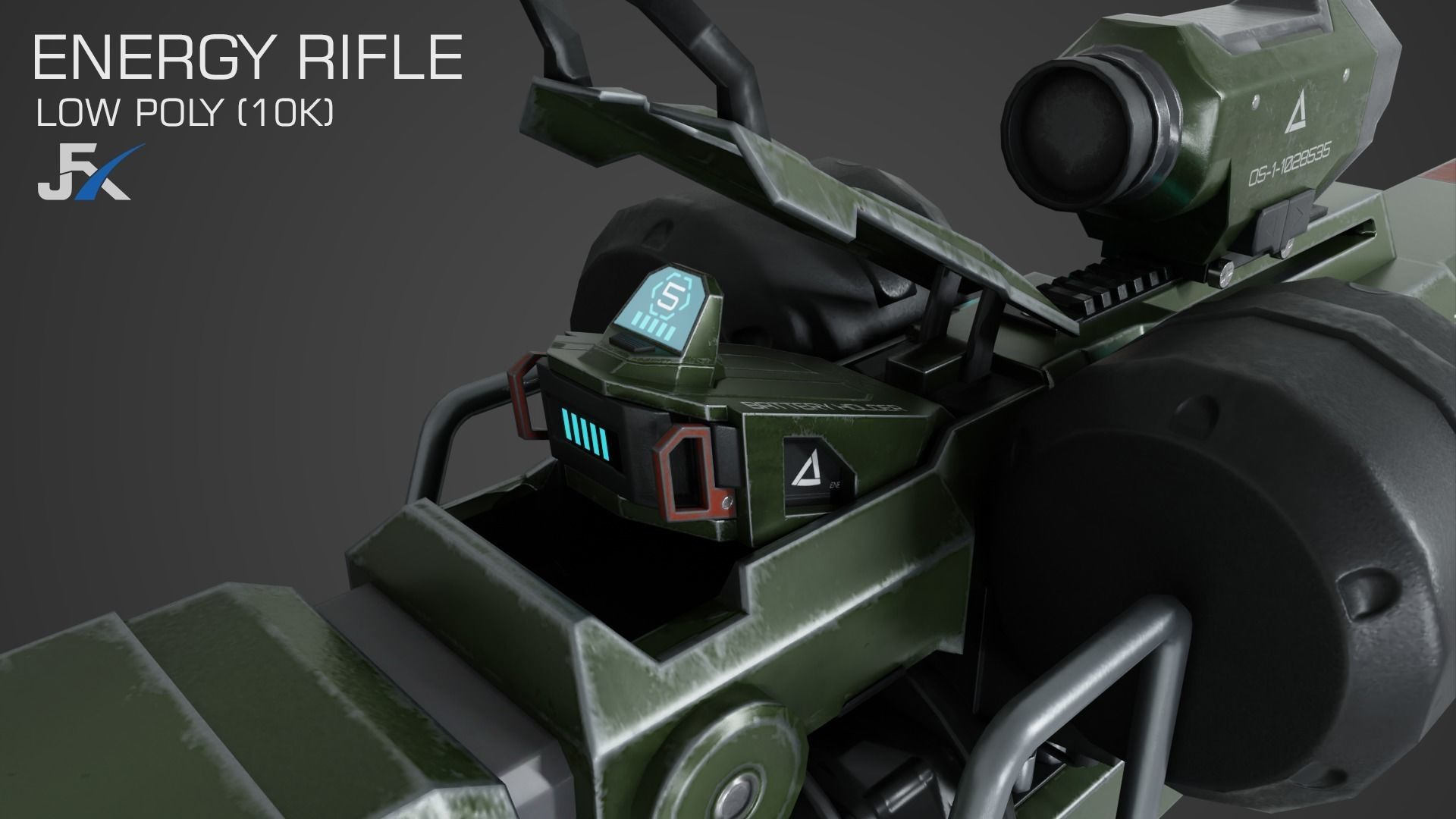 PBR-Energy rifle 3D model rigged | CGTrader