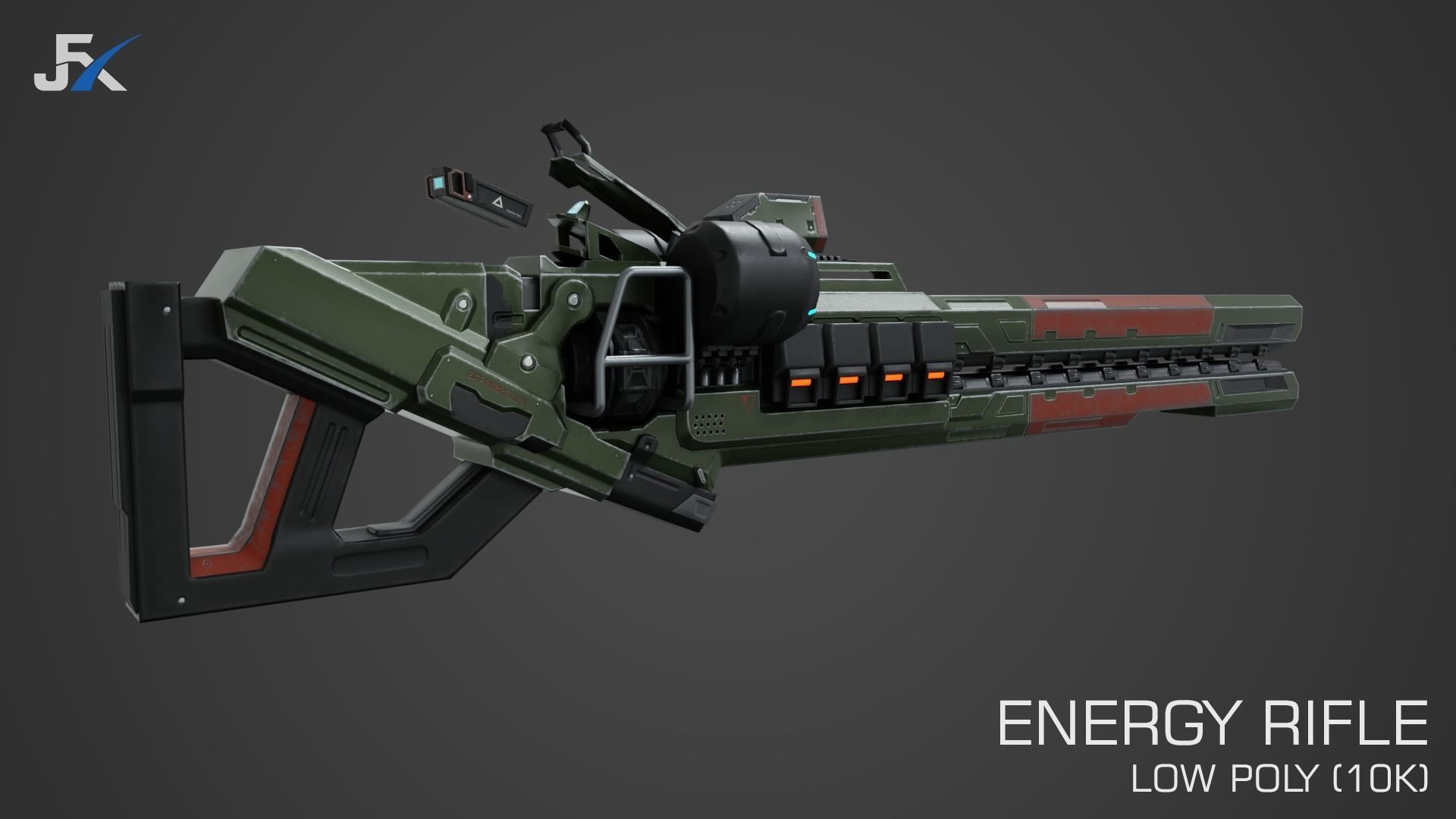 PBR-Energy rifle 3D model rigged | CGTrader