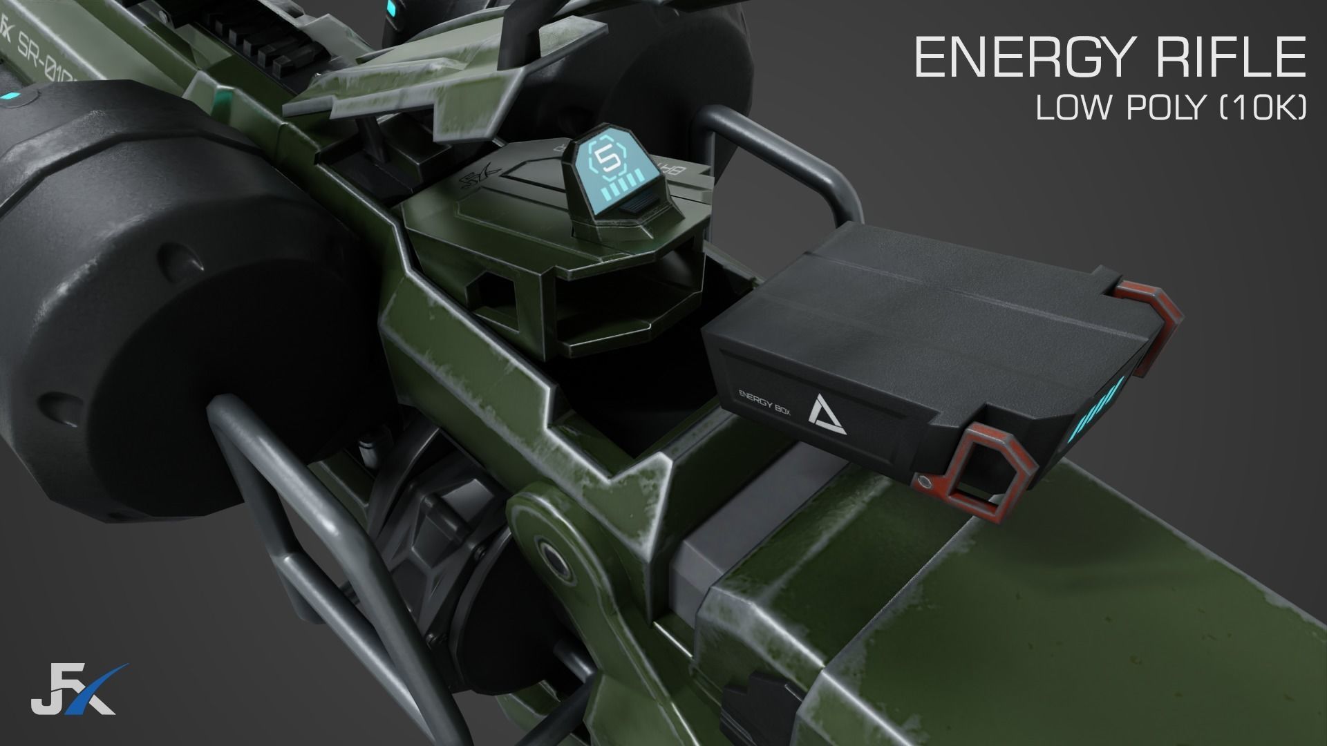 PBR-Energy rifle 3D model rigged | CGTrader