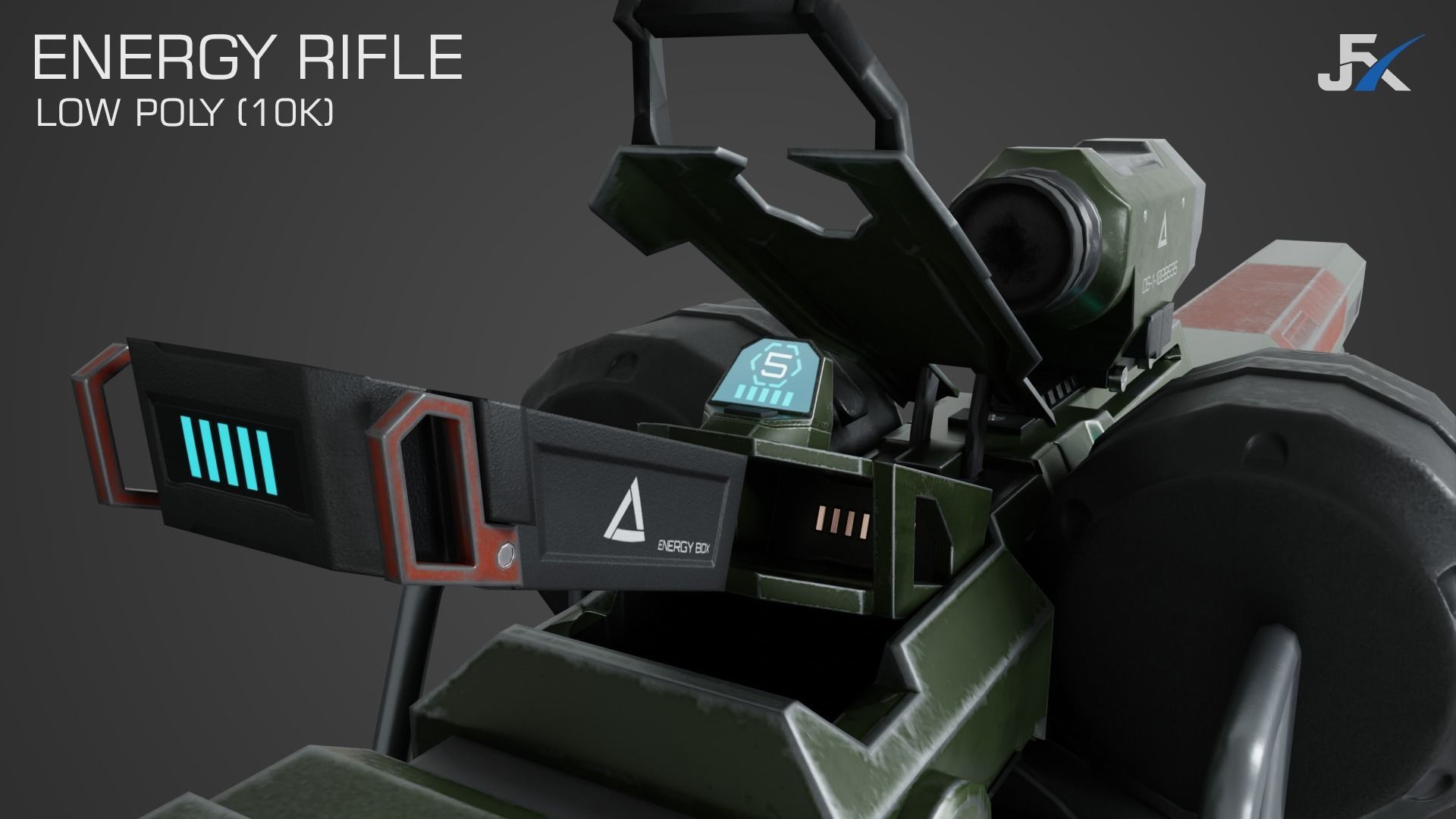 PBR-Energy rifle 3D model rigged | CGTrader