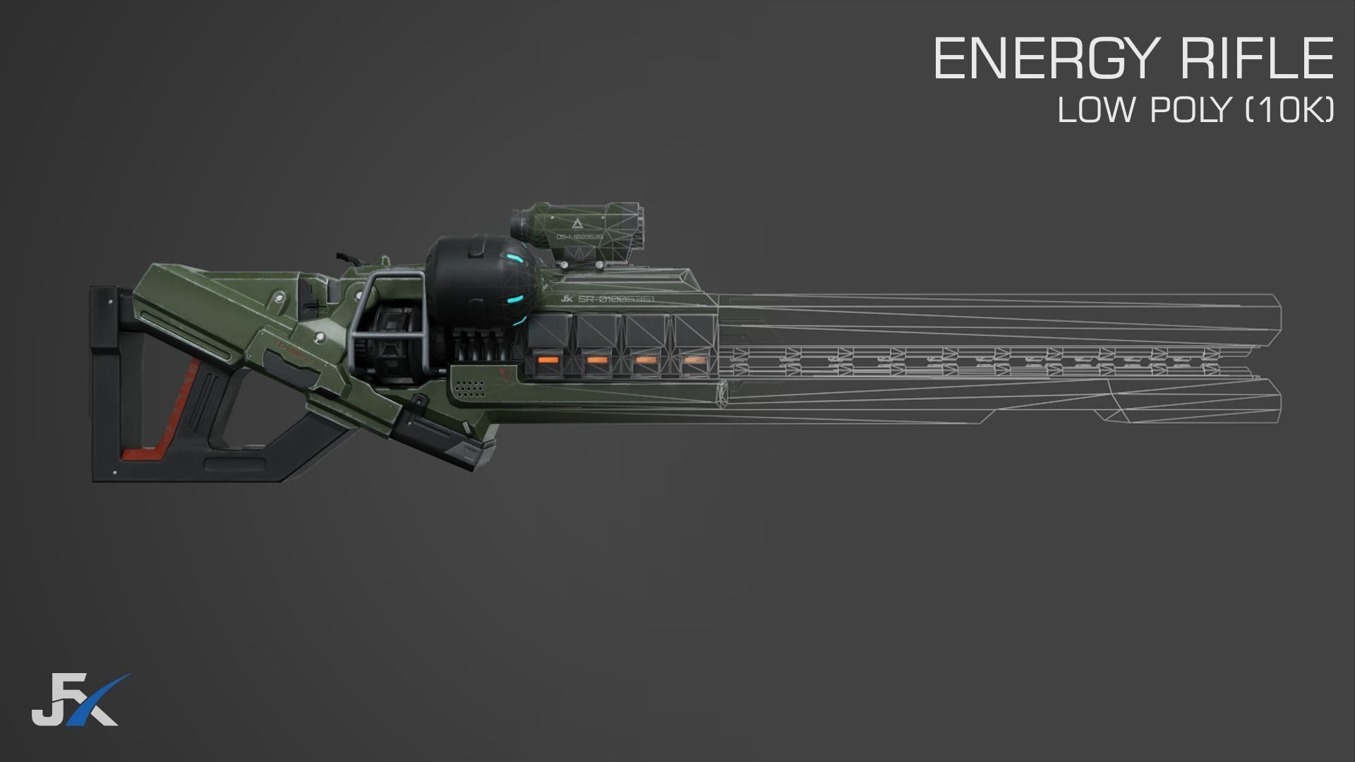 PBR-Energy rifle 3D model rigged | CGTrader