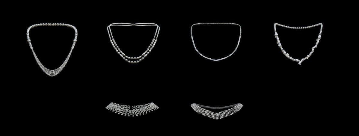 3D model 6 silver necklaces VR / AR / low-poly | CGTrader