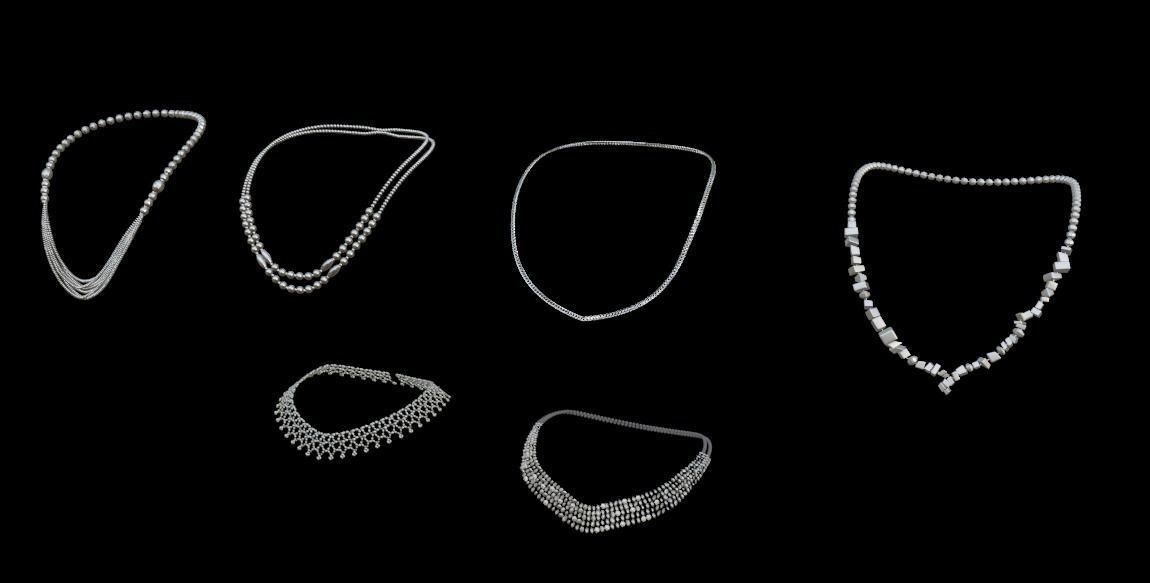 3D model 6 silver necklaces VR / AR / low-poly | CGTrader