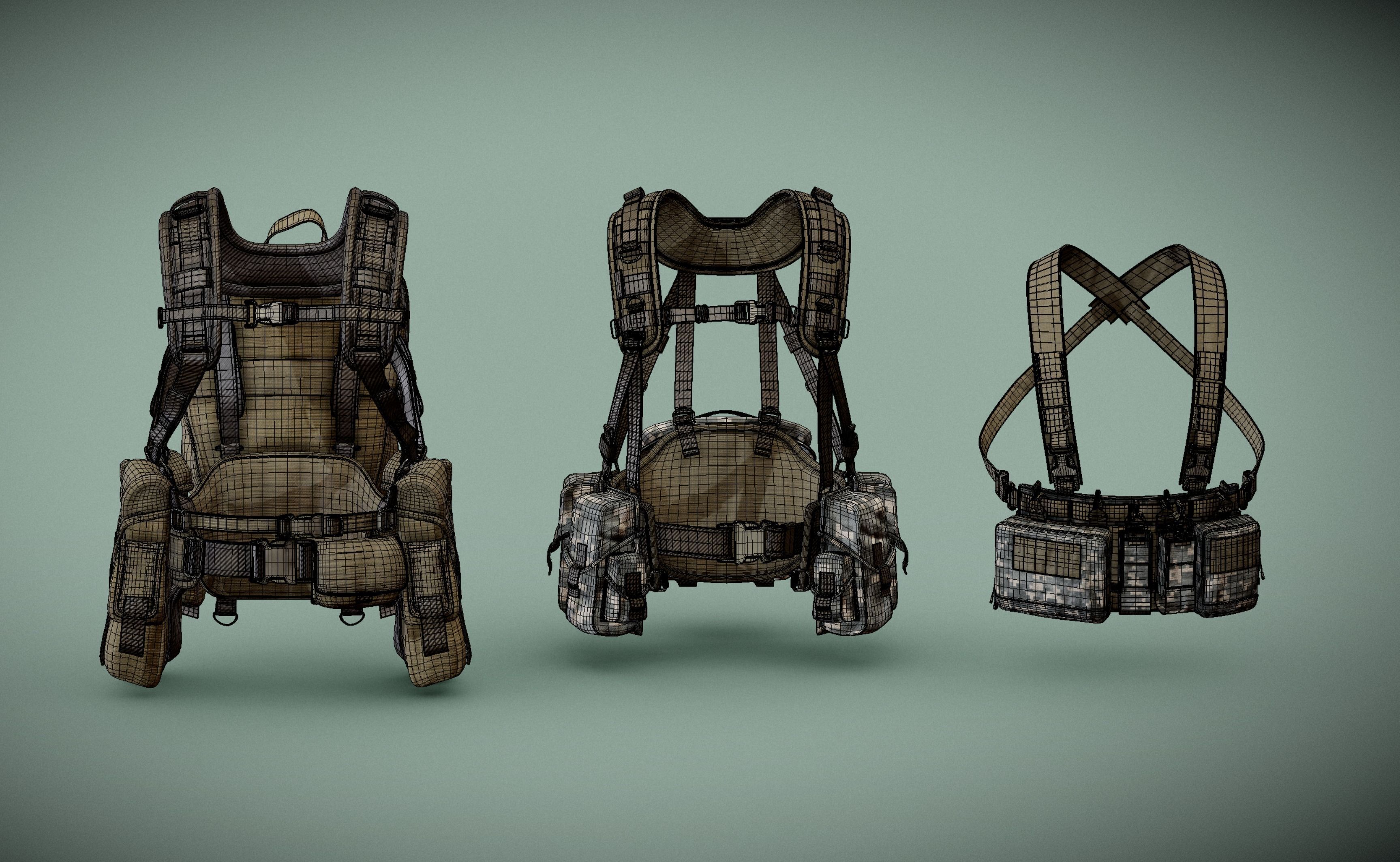 Military Vest Pack free 3D model | CGTrader
