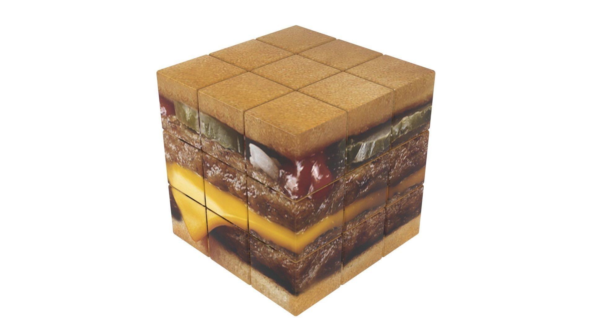 Burger Rubiks Cube 3D model | CGTrader