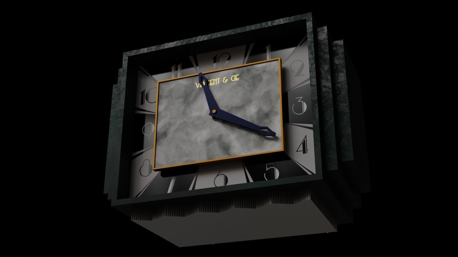 3D model Art Deco Clock - Low Poly Model VR / AR / low-poly | CGTrader