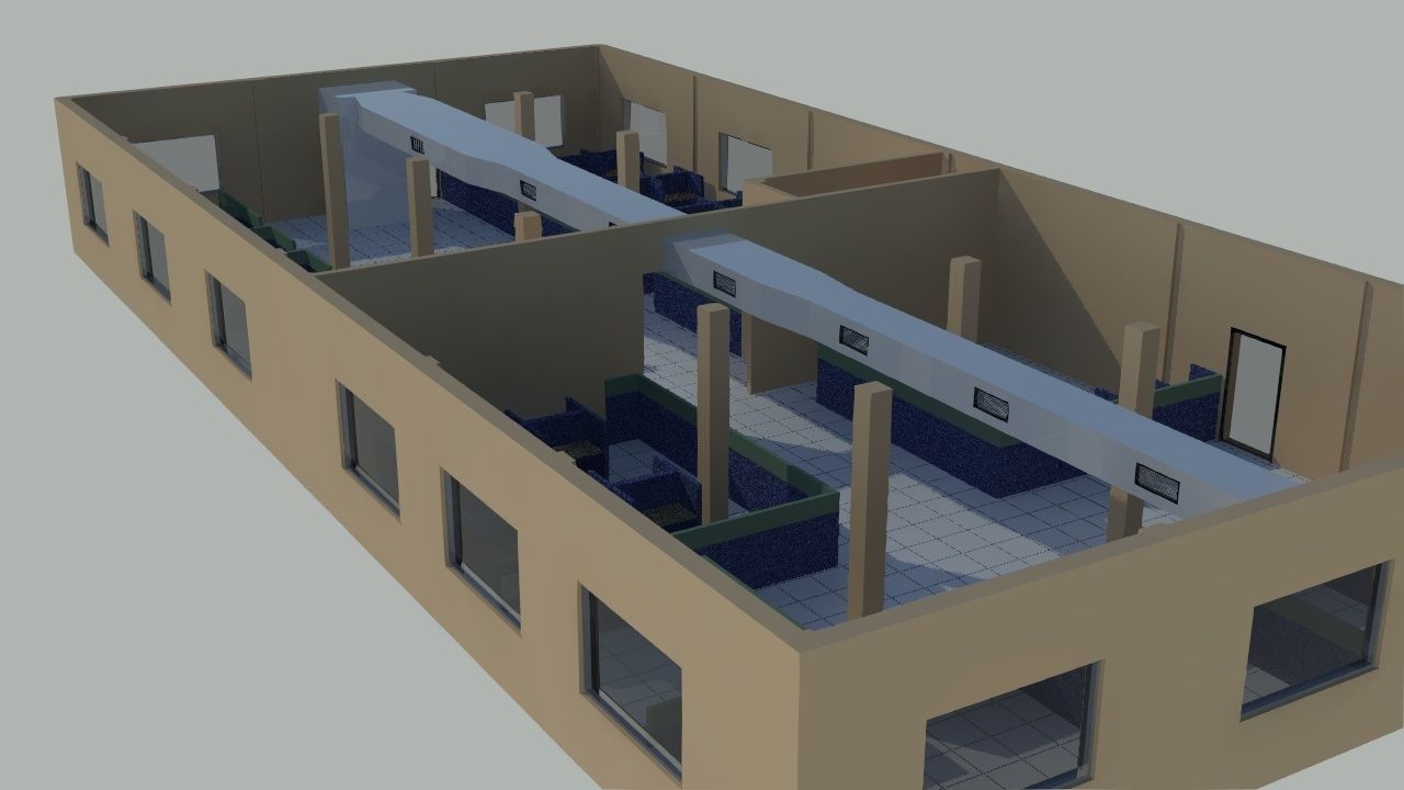 HVAC Central Line Route Duct Design - 02 3D model | CGTrader