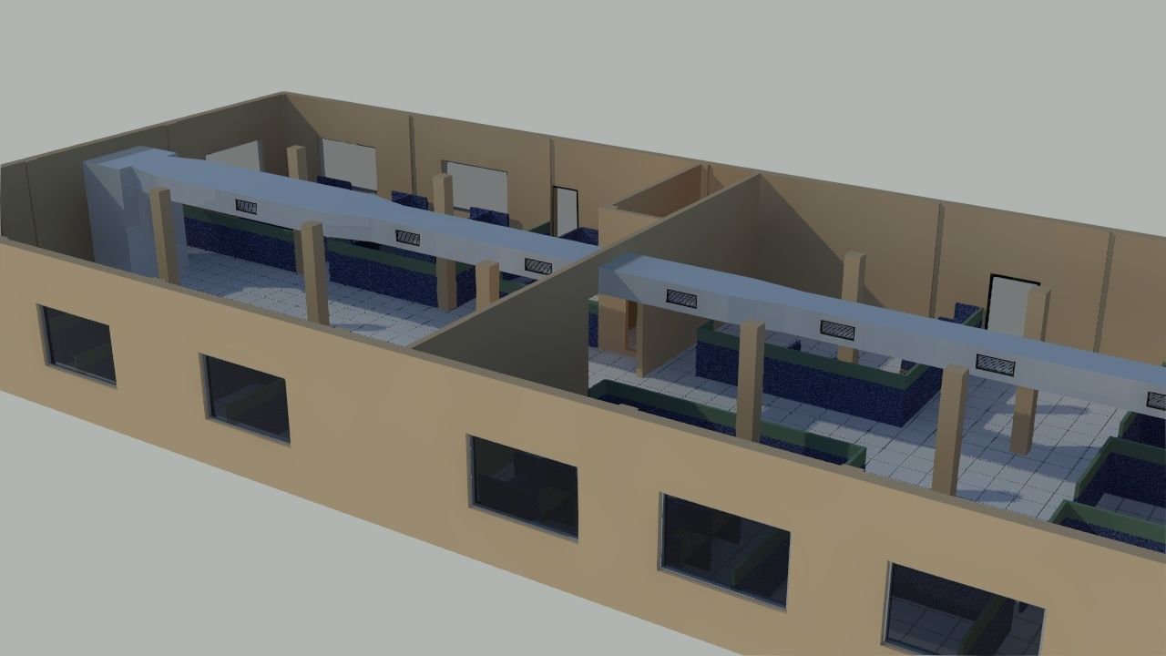 HVAC Central Line Route Duct Design - 02 3D model | CGTrader