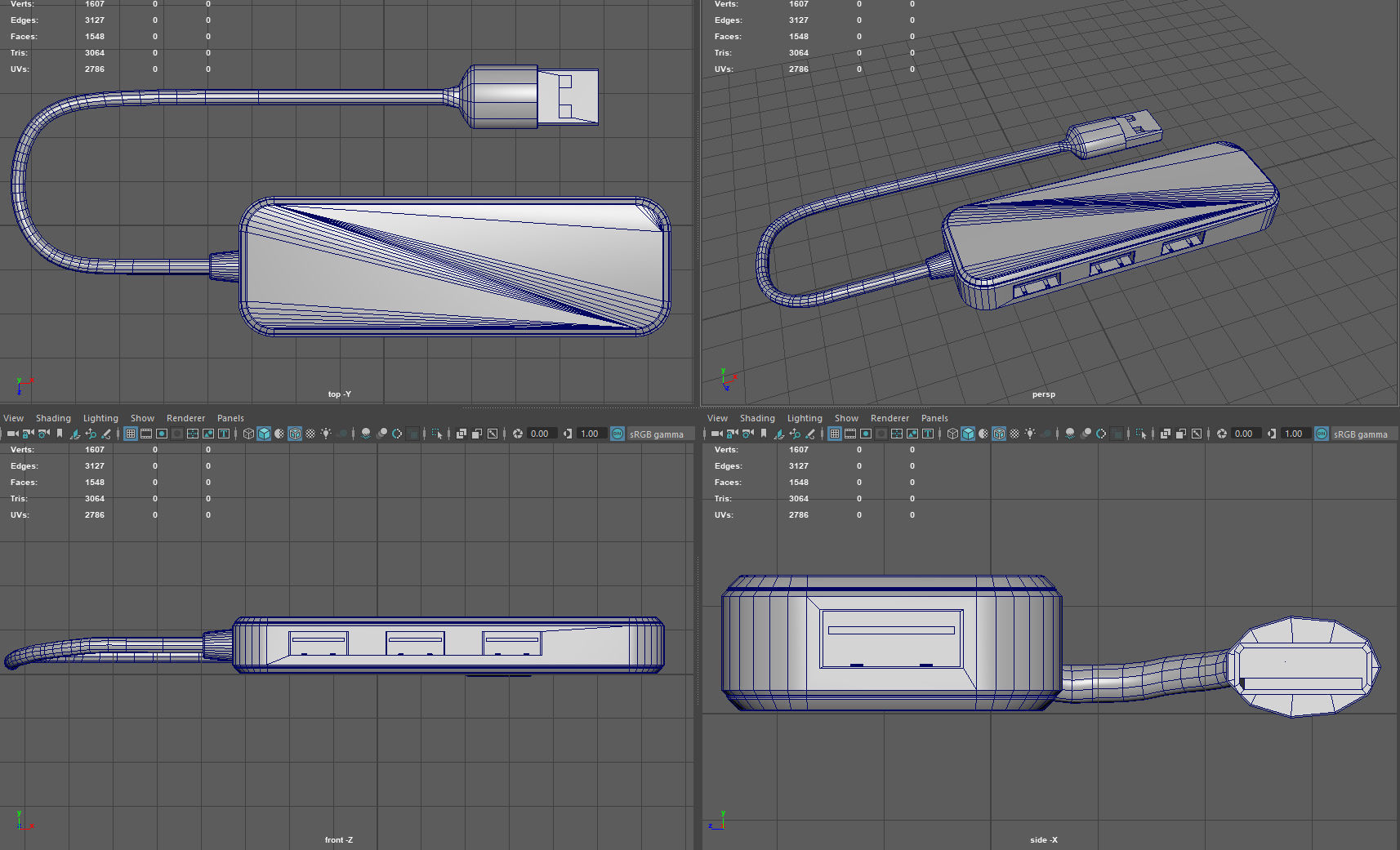 3D model Hub Usb VR / AR / low-poly | CGTrader