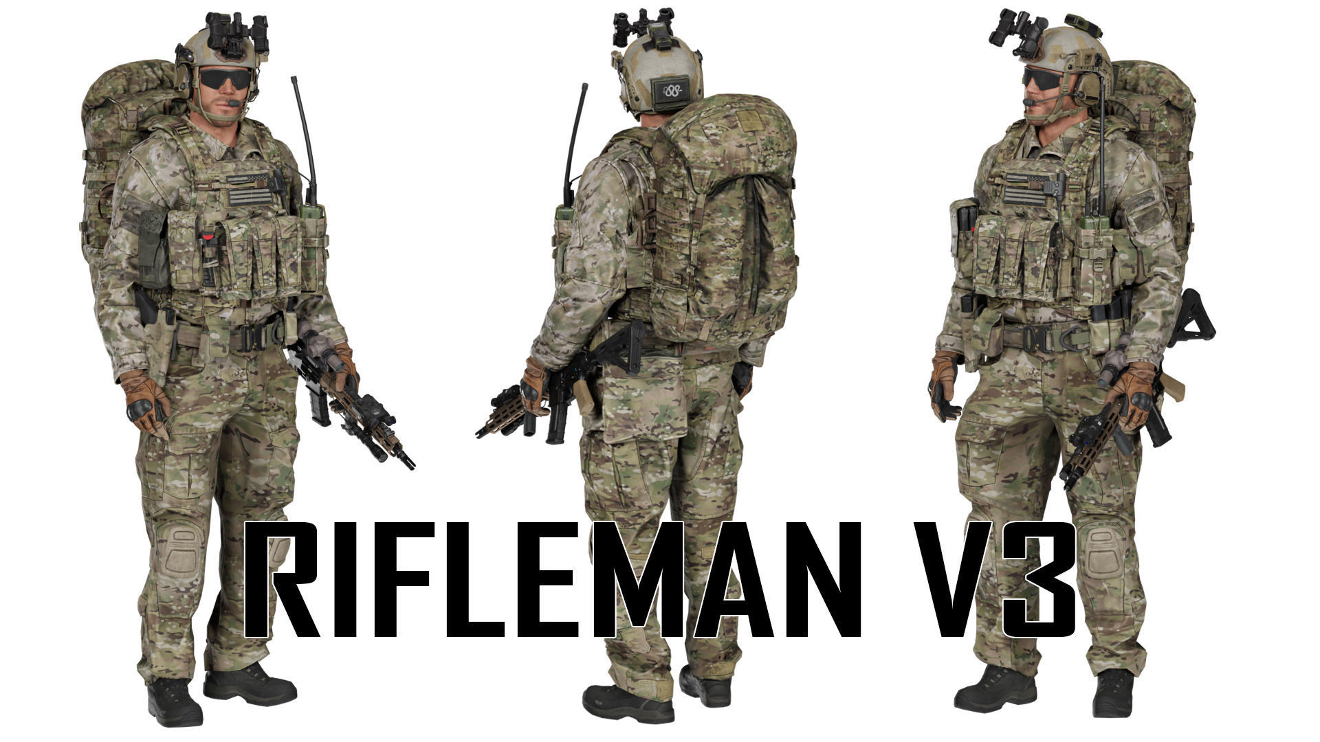 3d Model Game Ready Rigged Western Special Operations Character V2 Vr Ar Low Poly Cgtrader