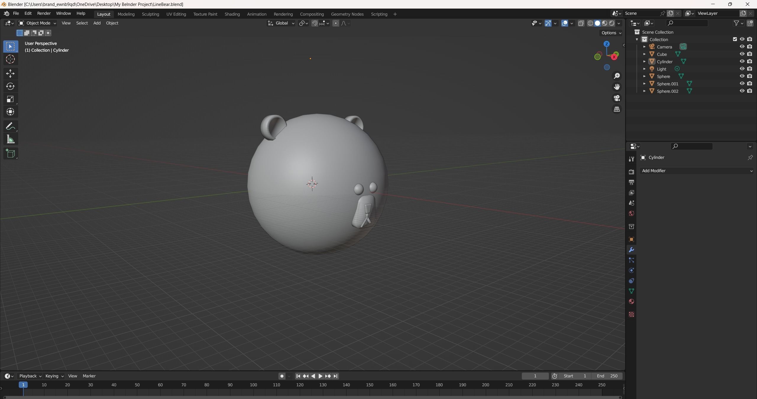 Line Bear STL file 3D model 3D printable | CGTrader