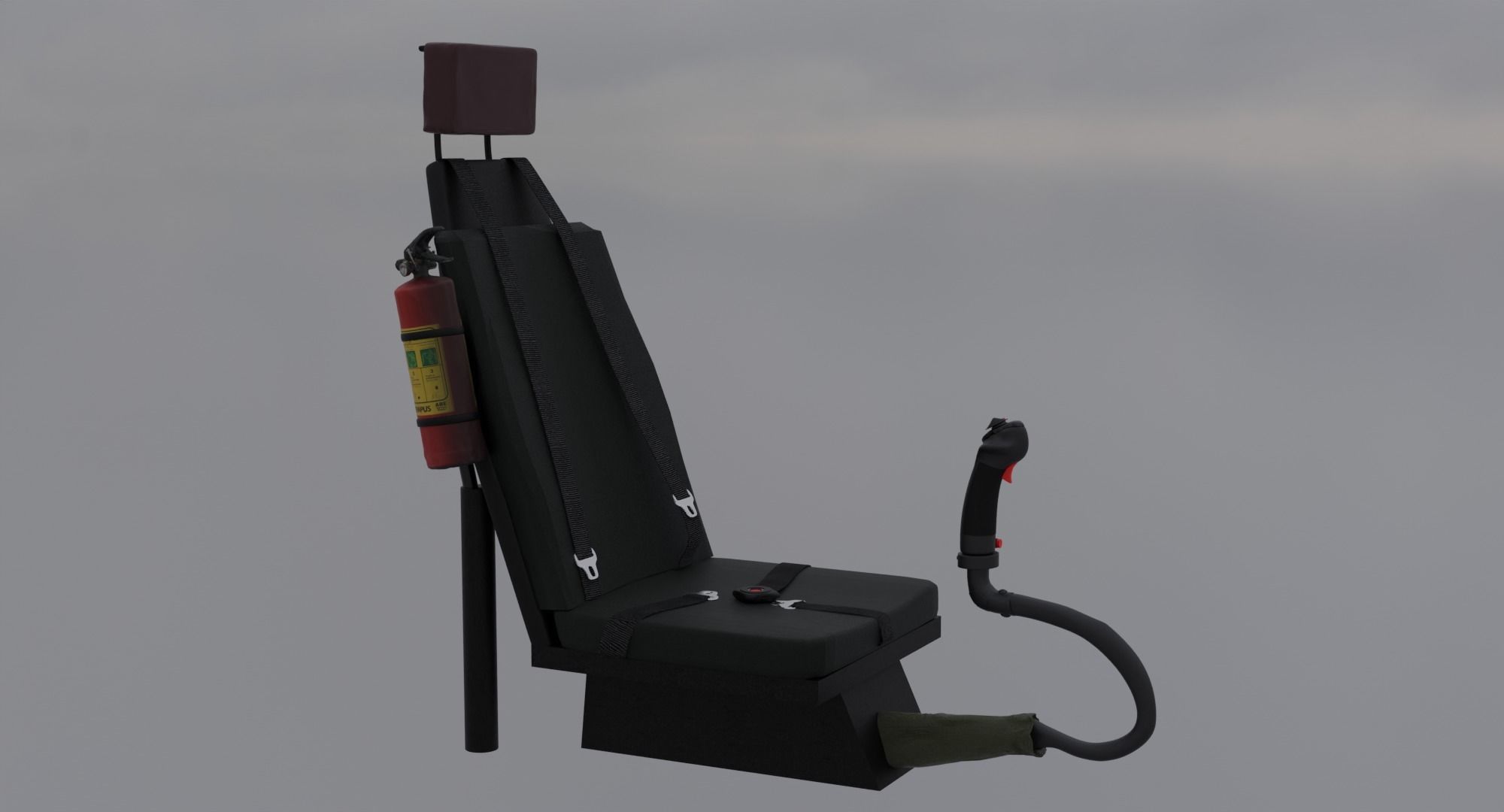 3D model Black Hawk Helicopter Pilot Chair VR / AR / low-poly | CGTrader