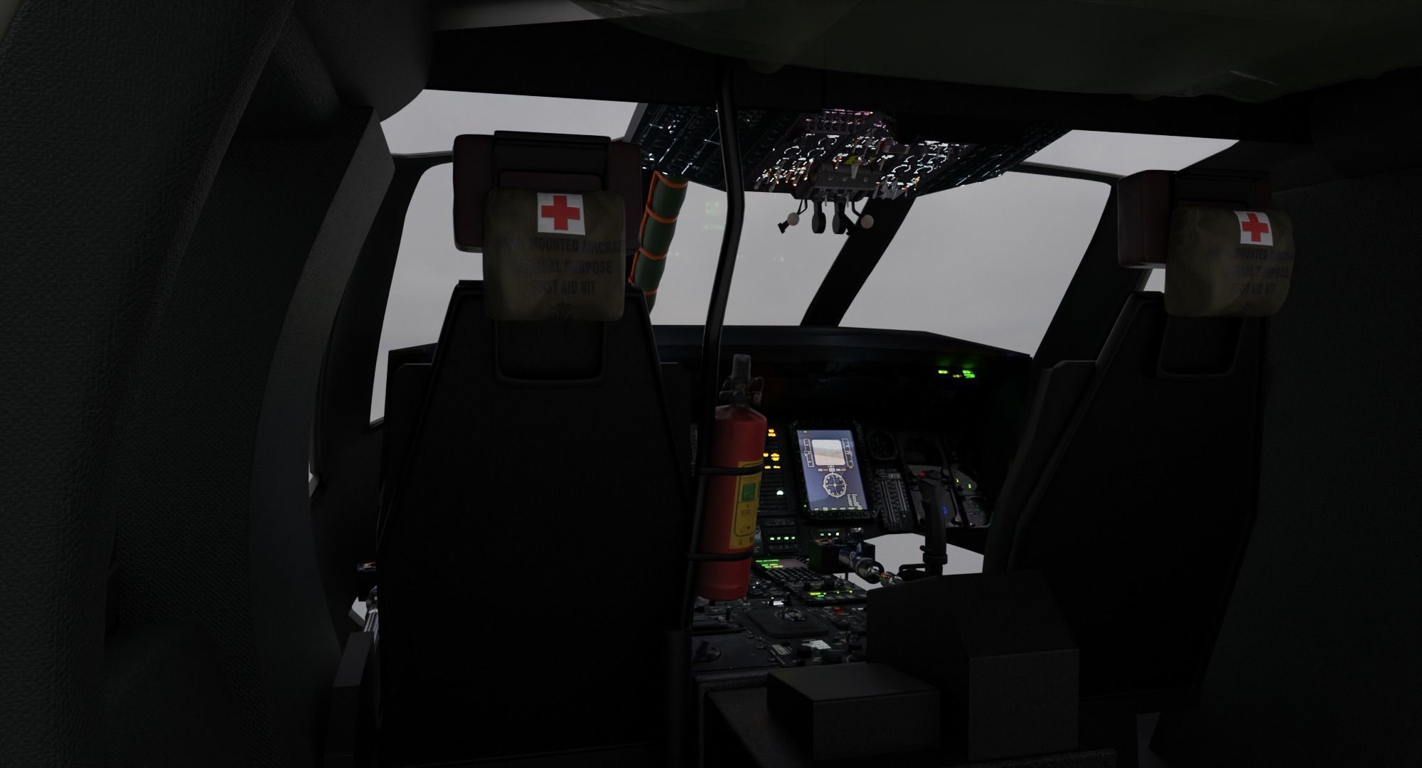3D model Black Hawk UH-60 Cockpit VR / AR / low-poly | CGTrader