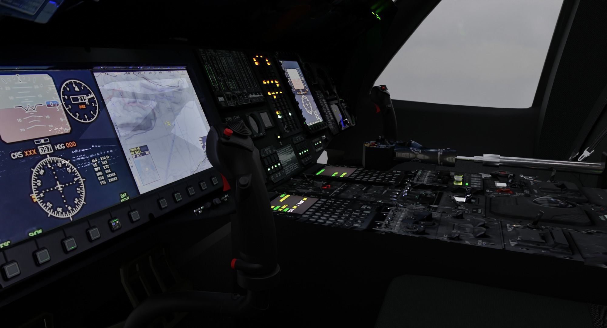3D model Black Hawk UH-60 Cockpit VR / AR / low-poly | CGTrader