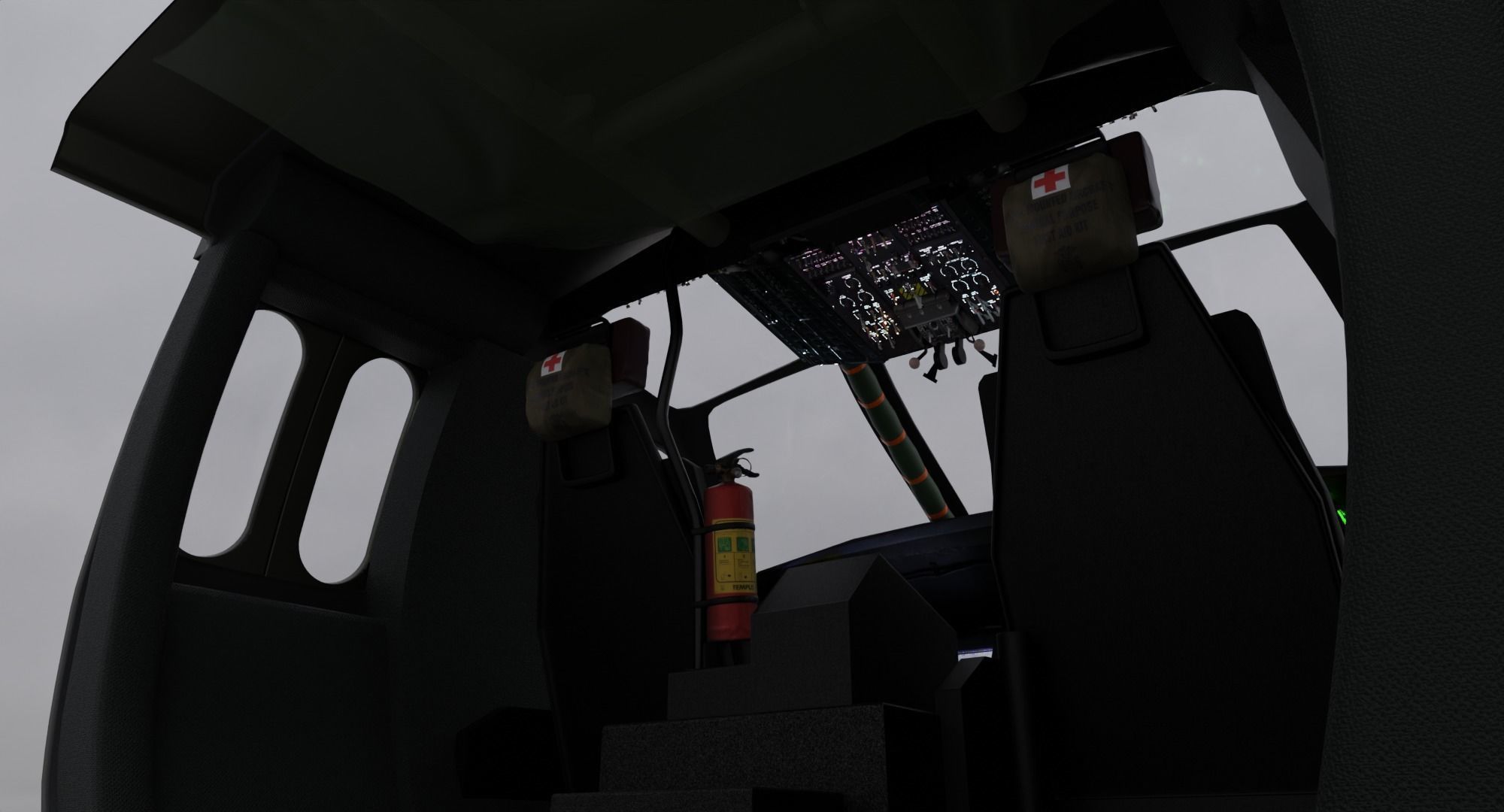 3D model Black Hawk UH-60 Cockpit VR / AR / low-poly | CGTrader