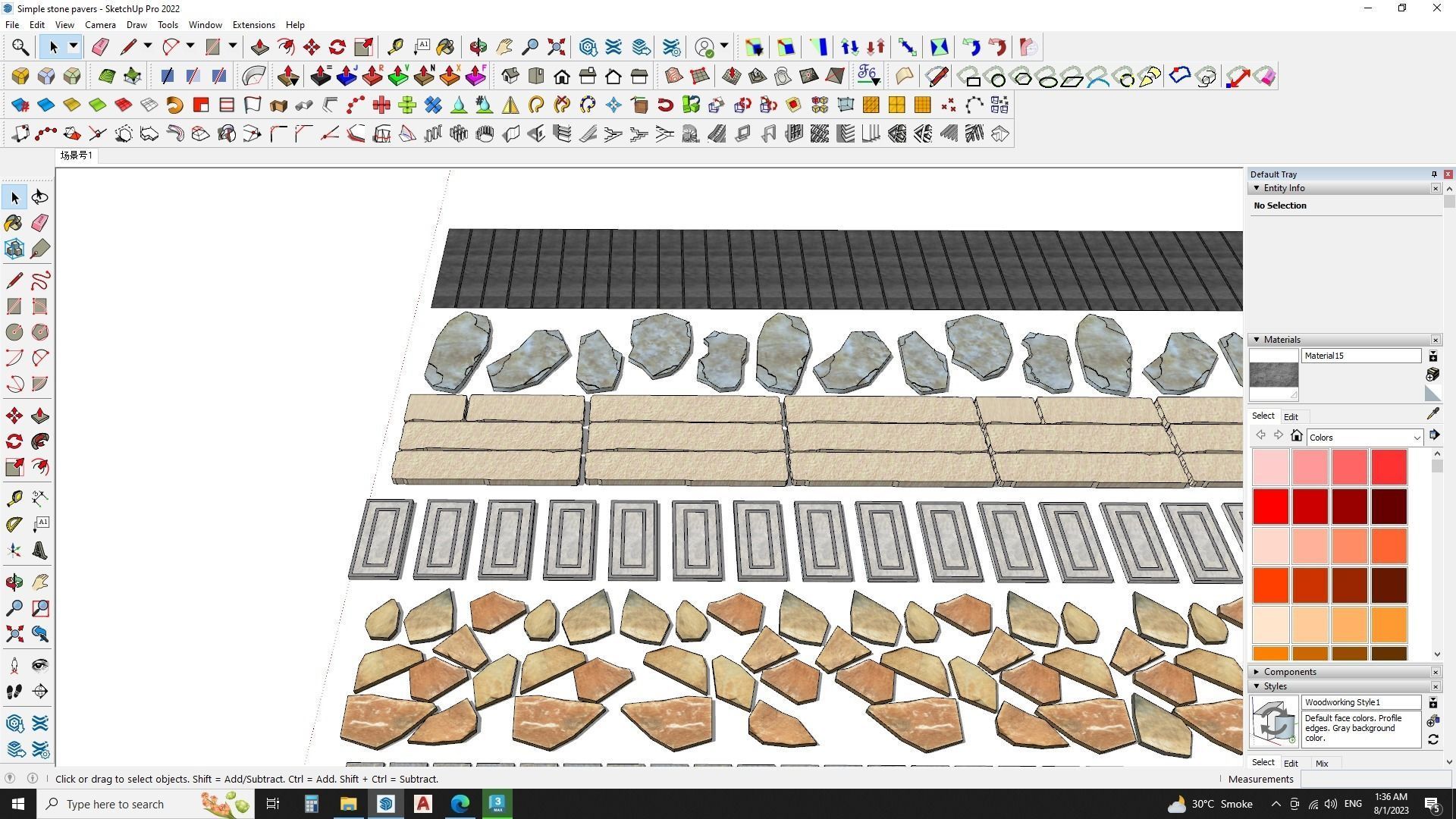 Simple paver stone sketchup 3dsmax model 3D model | CGTrader