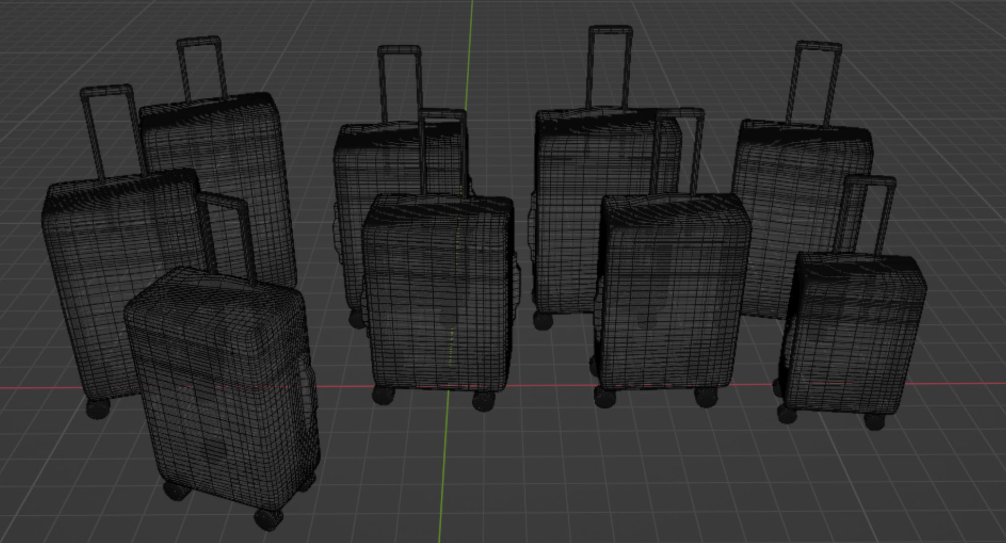 3D model Luggage 9 Pack VR / AR / low-poly | CGTrader