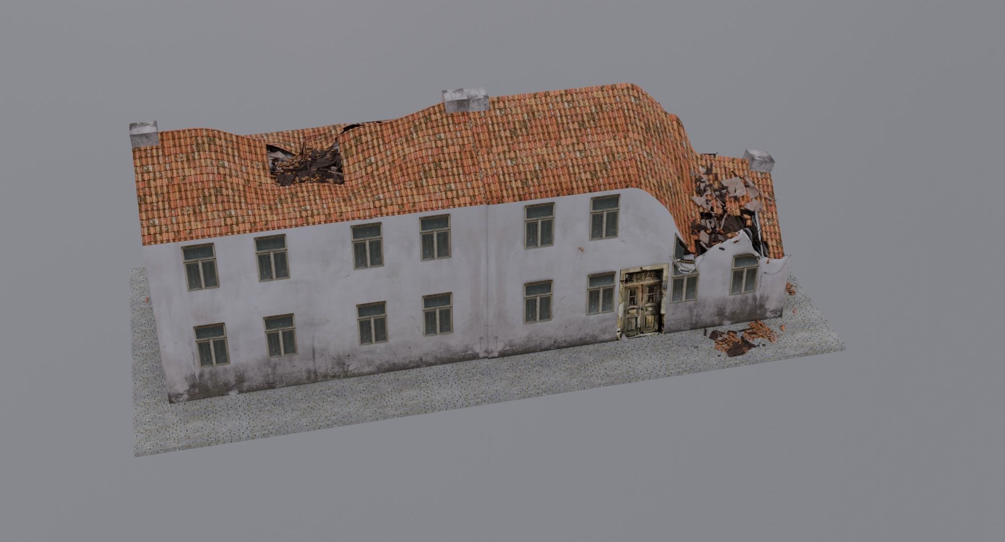 3D model World War 2 Damaged Building VR / AR / low-poly | CGTrader