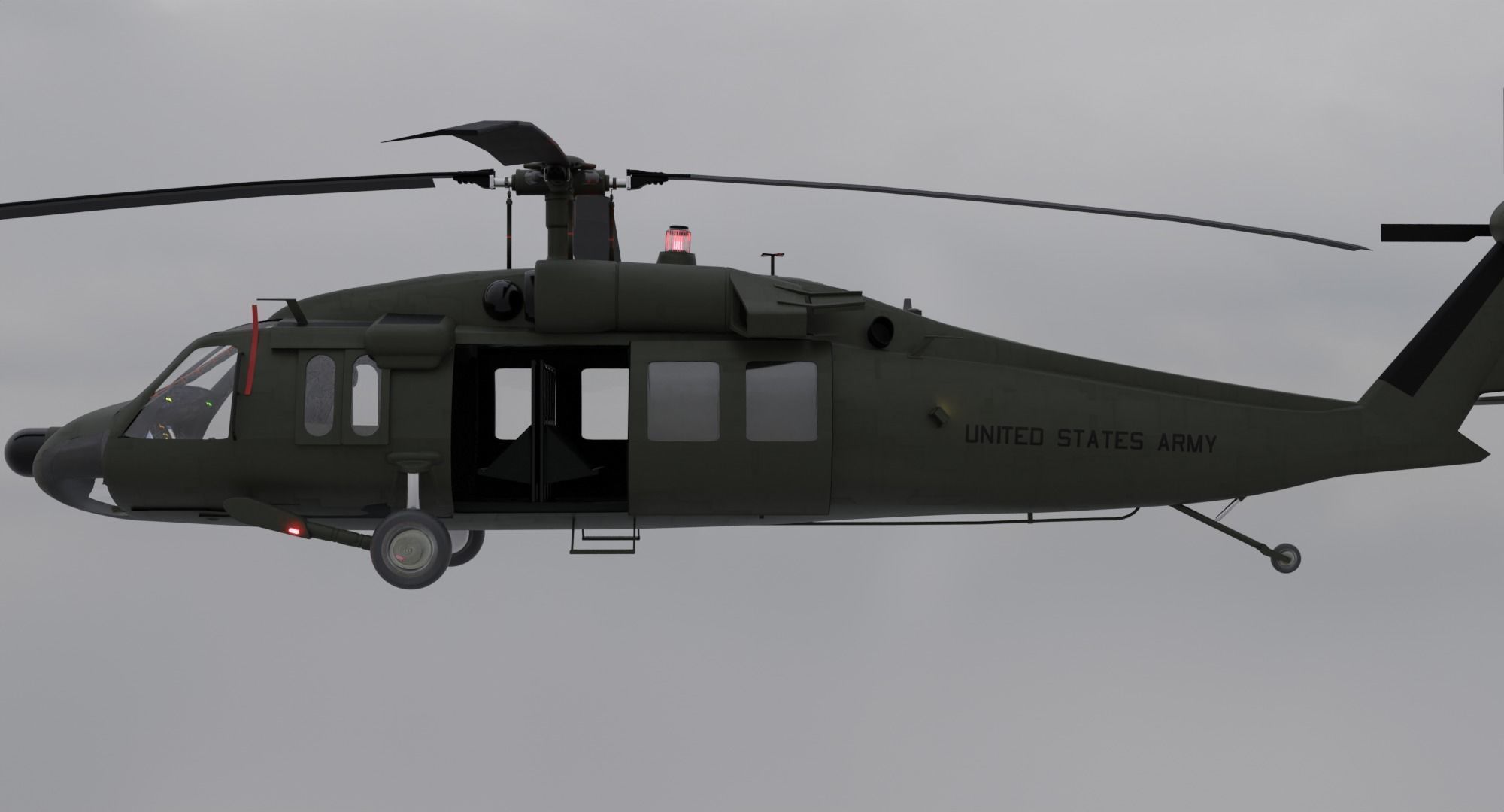 3D model Black Hawk Helicopter with Full Interior VR / AR / low-poly ...