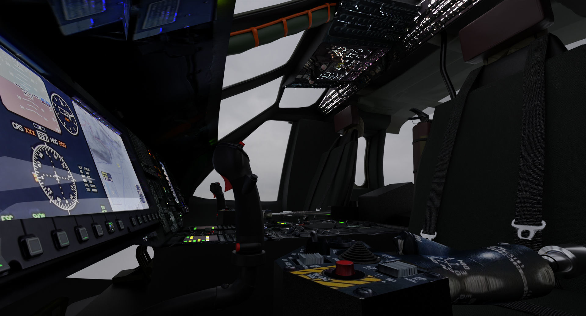 3D model Black Hawk Helicopter with Full Interior VR / AR / low-poly ...